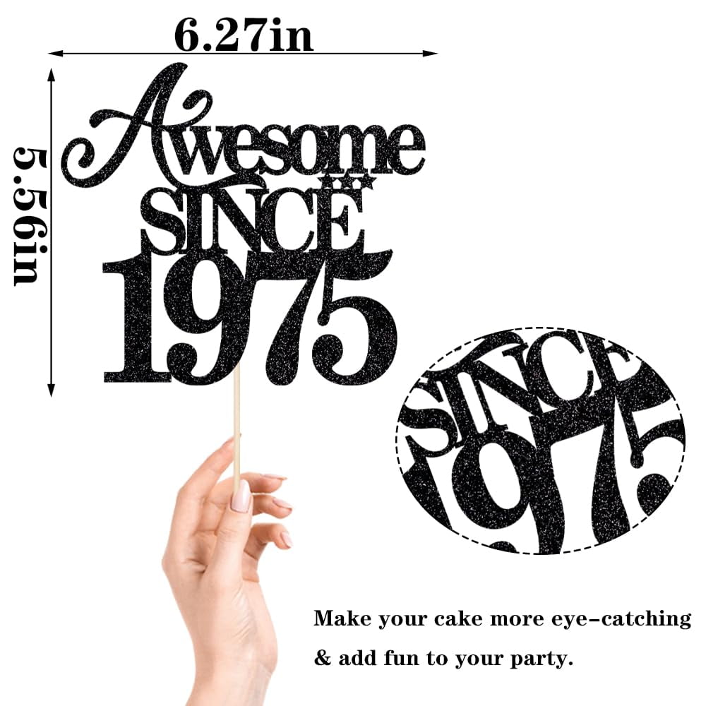 YUINYO Awesome since AJH3 1975 cake topper Happy 40th birthday cake ...