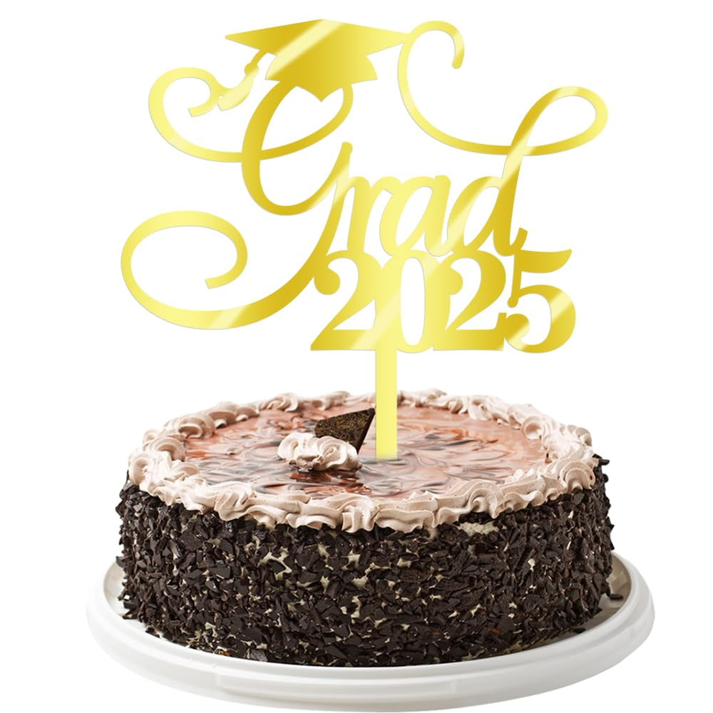 YUINYO Congrats Grad Cake Topper Grad RST1 2025 Graduation Decorations ...