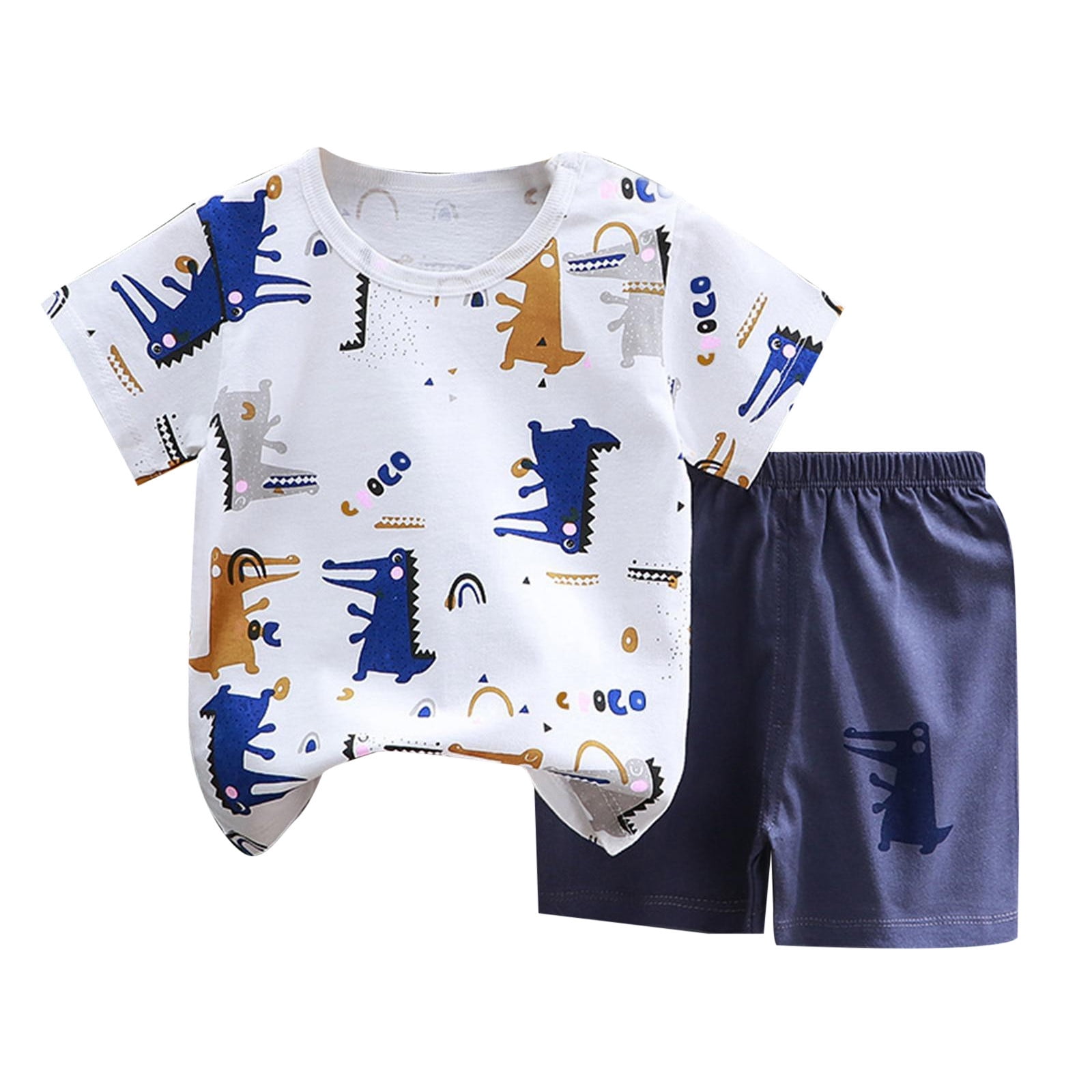 YUIVH Toddler Boy Short Set Little Boy Clothes Children's Short Sleeve ...
