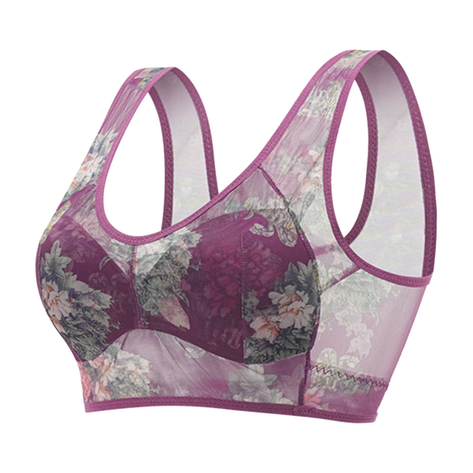 YUIVH Womens Comfort Devotion T-Shirt Bra Ice Silk Lace Comfort Bra ...
