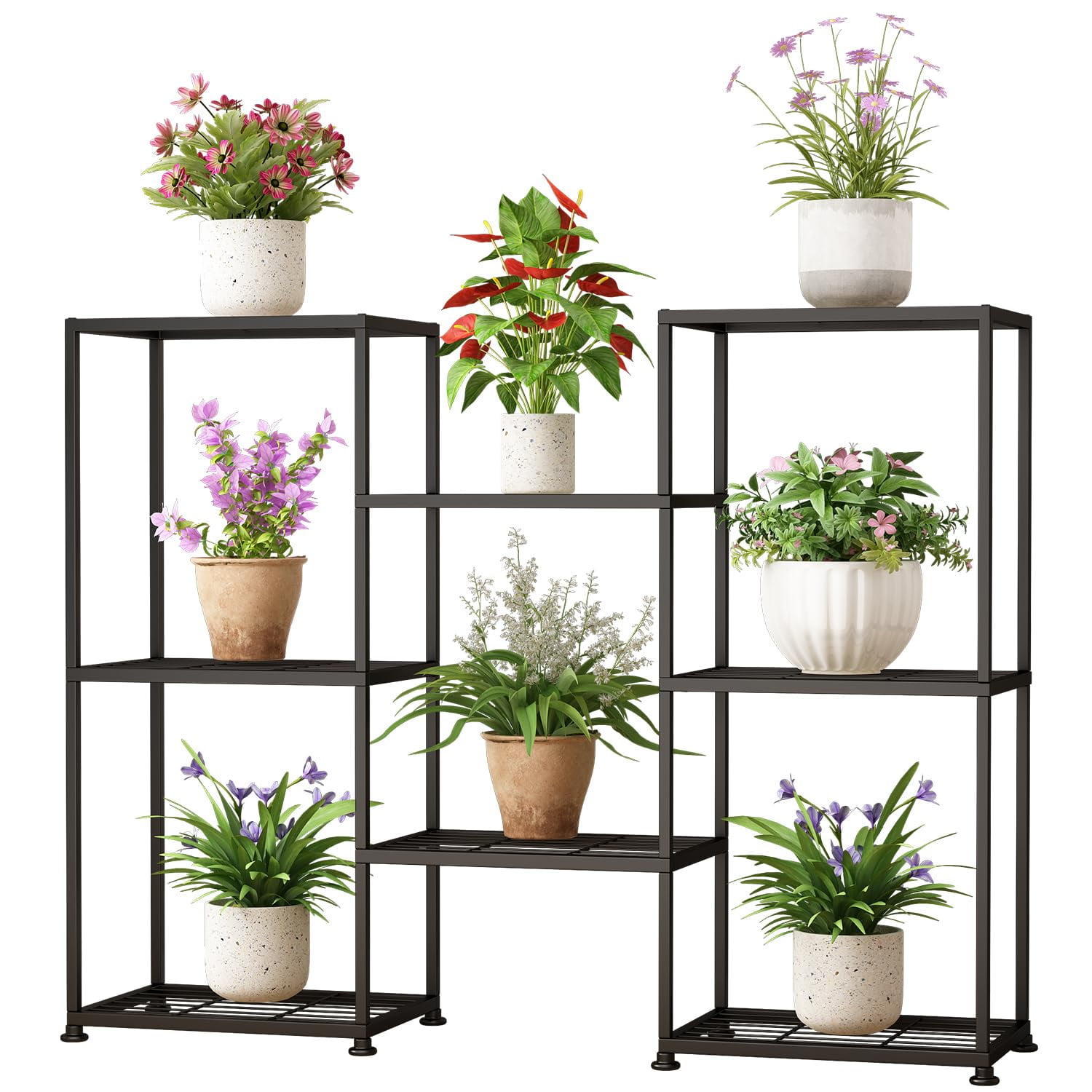 YUJCHMTZN 3 tier Plant Stand Indoor Metal Plant Outdoor Tiered Plant ...