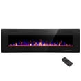 "YUKOOL 60"" Electric Fireplace, Wall Mounted & Recessed, Touch Screen ...