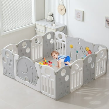 Costway 14 Panels Baby Safety Playpen Kids Safety Activity Play Center ...