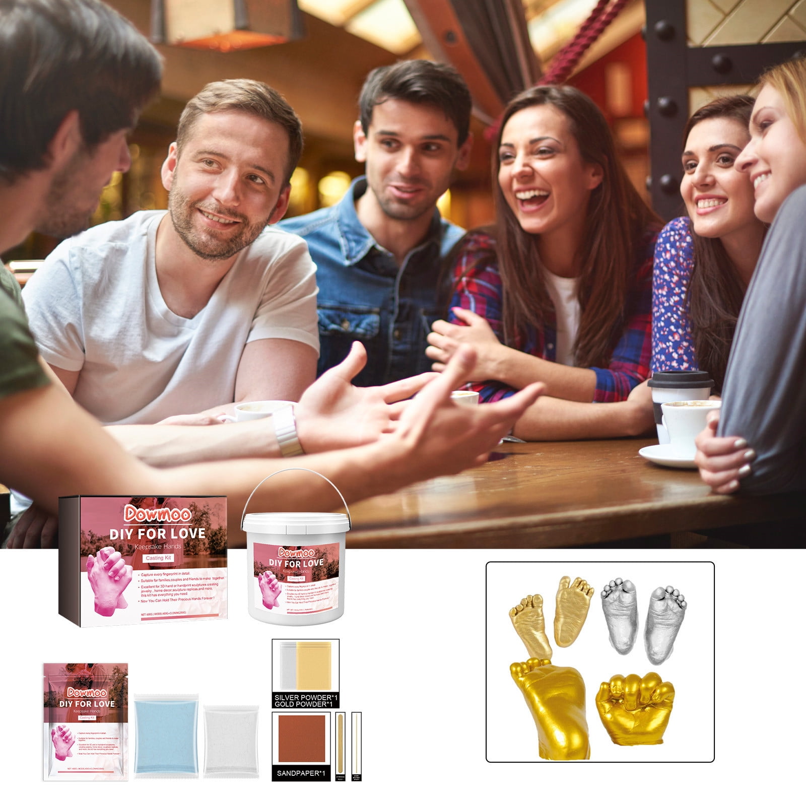 YULANBI tools clearance Couple Hand Film Diy Hand Model Clone Powder ...