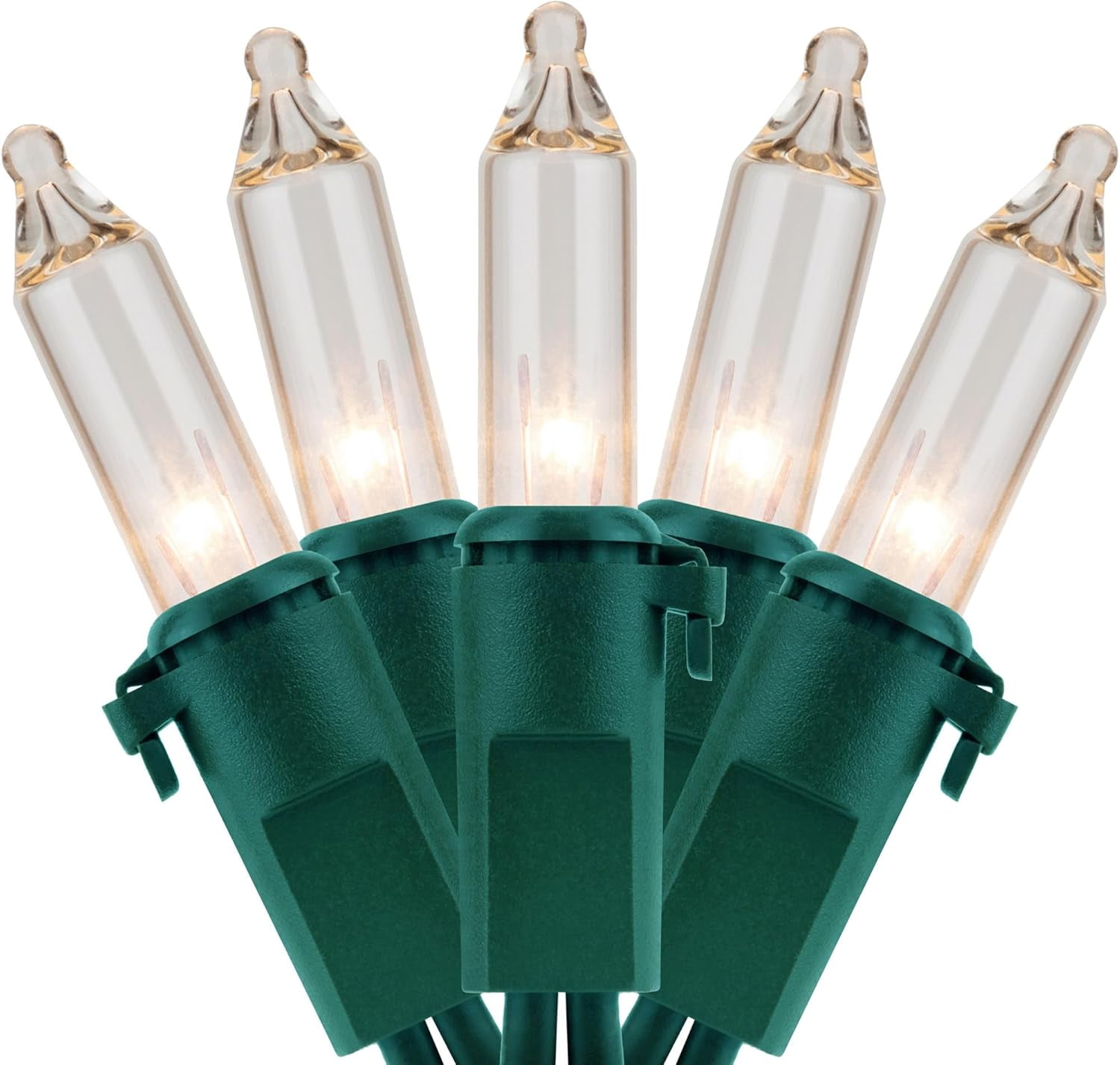 YULETIME 200 Clear Christmas Lights, Pack of 2 Sets 33 Feet 100 Count ...