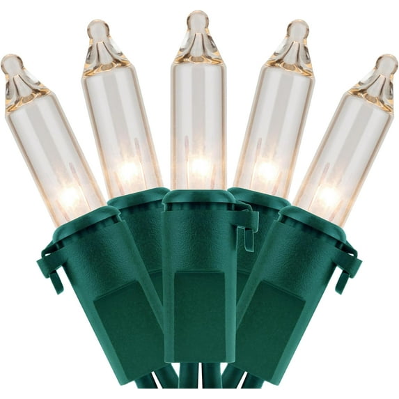 YULETIME 200 Clear Christmas Lights, Pack of 2 Sets 33 Feet 100 Count ...