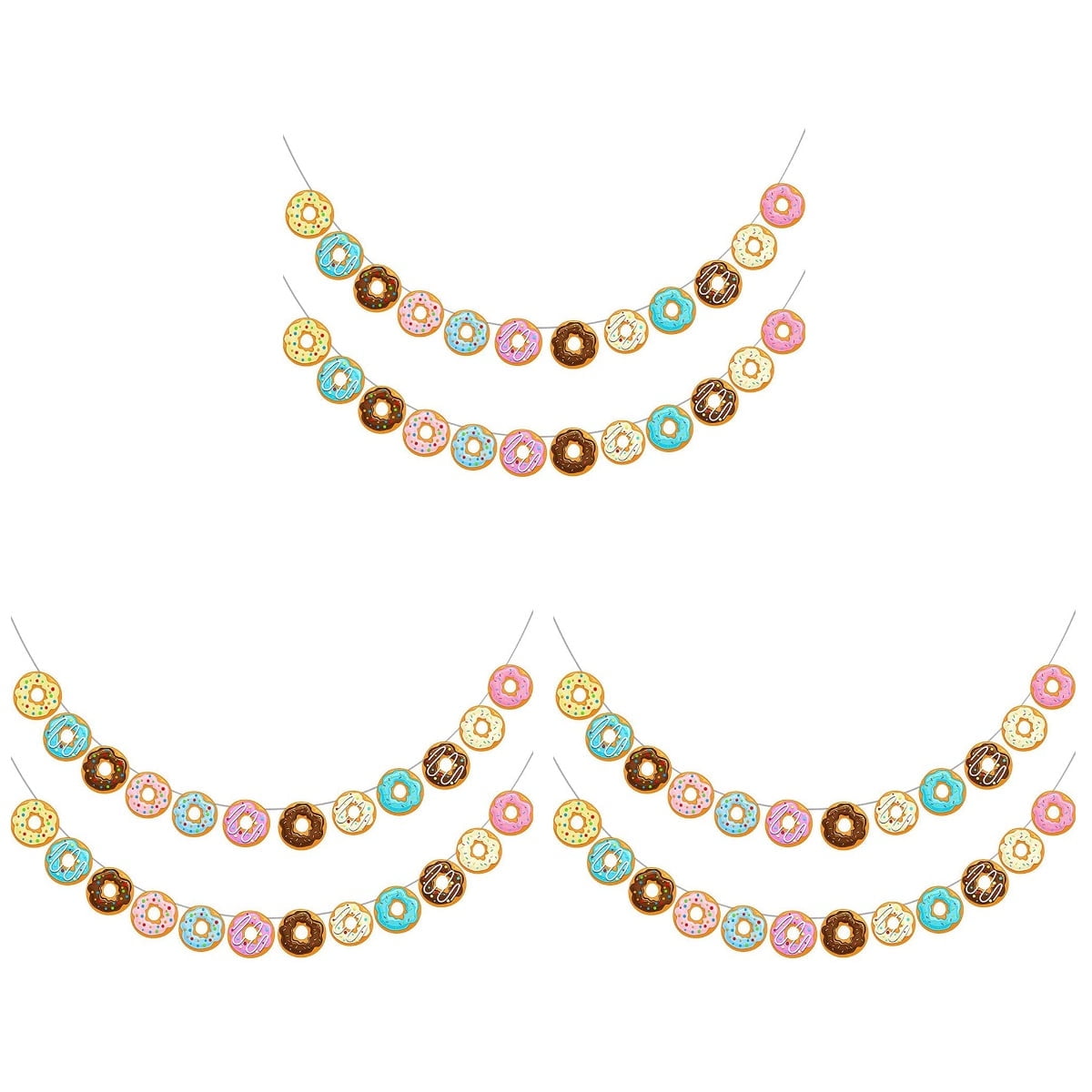 YULIJU 6 Pcs Donut Pull Flag Party Donut Banner Tea Party Decorations ...