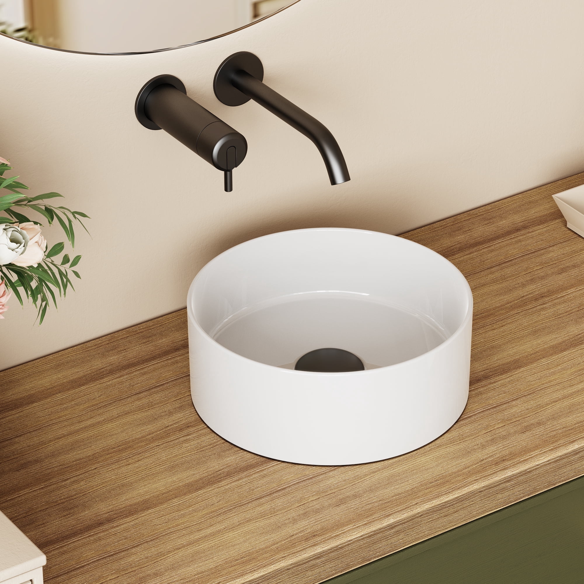 Hansabenne DJ-110/DJ-110A Round/Circular Ceramic Vessel Bathroom Sink ...
