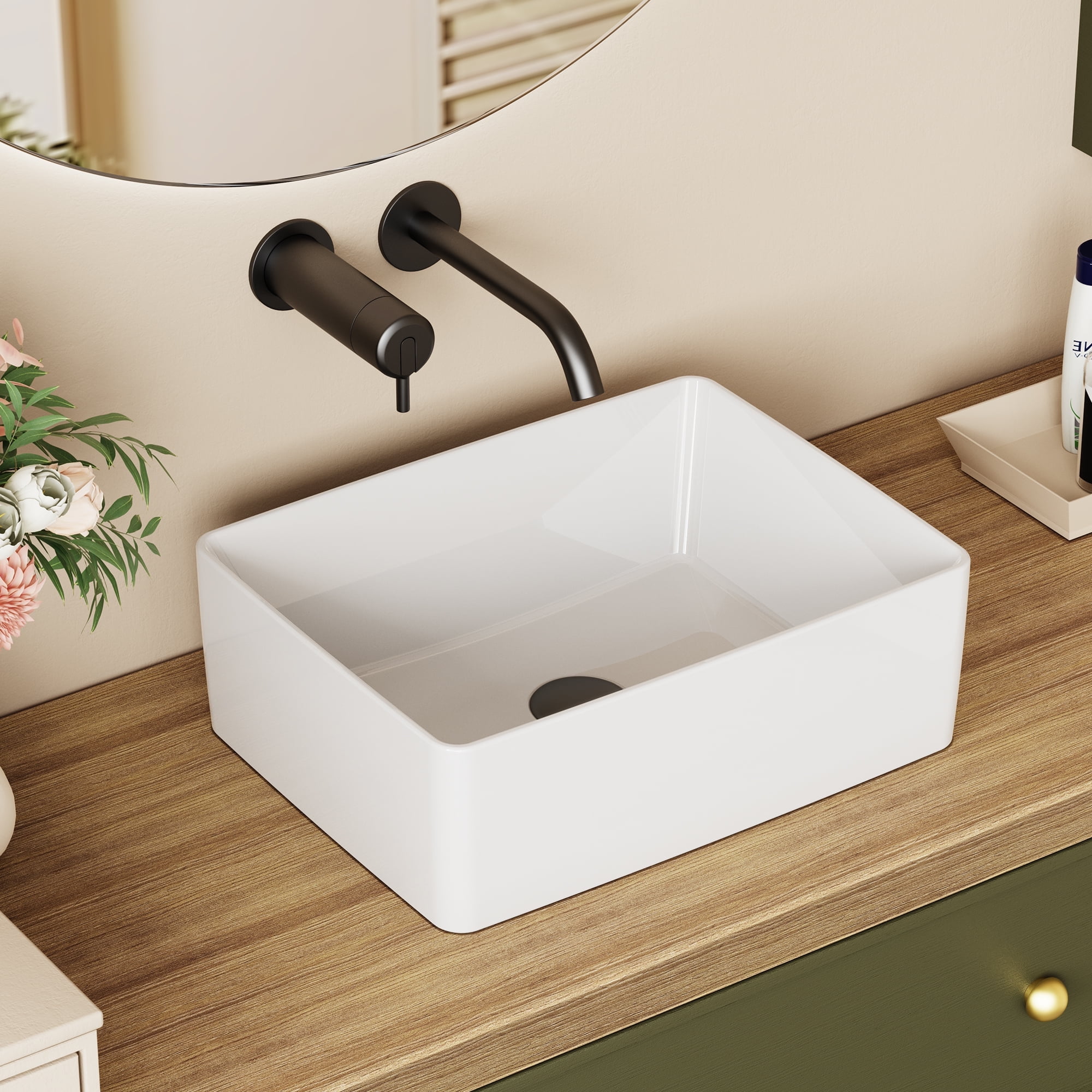 Hansabenne DJ-7050/DJ-7050X Rectangular Countertop Ceramic Bathroom ...