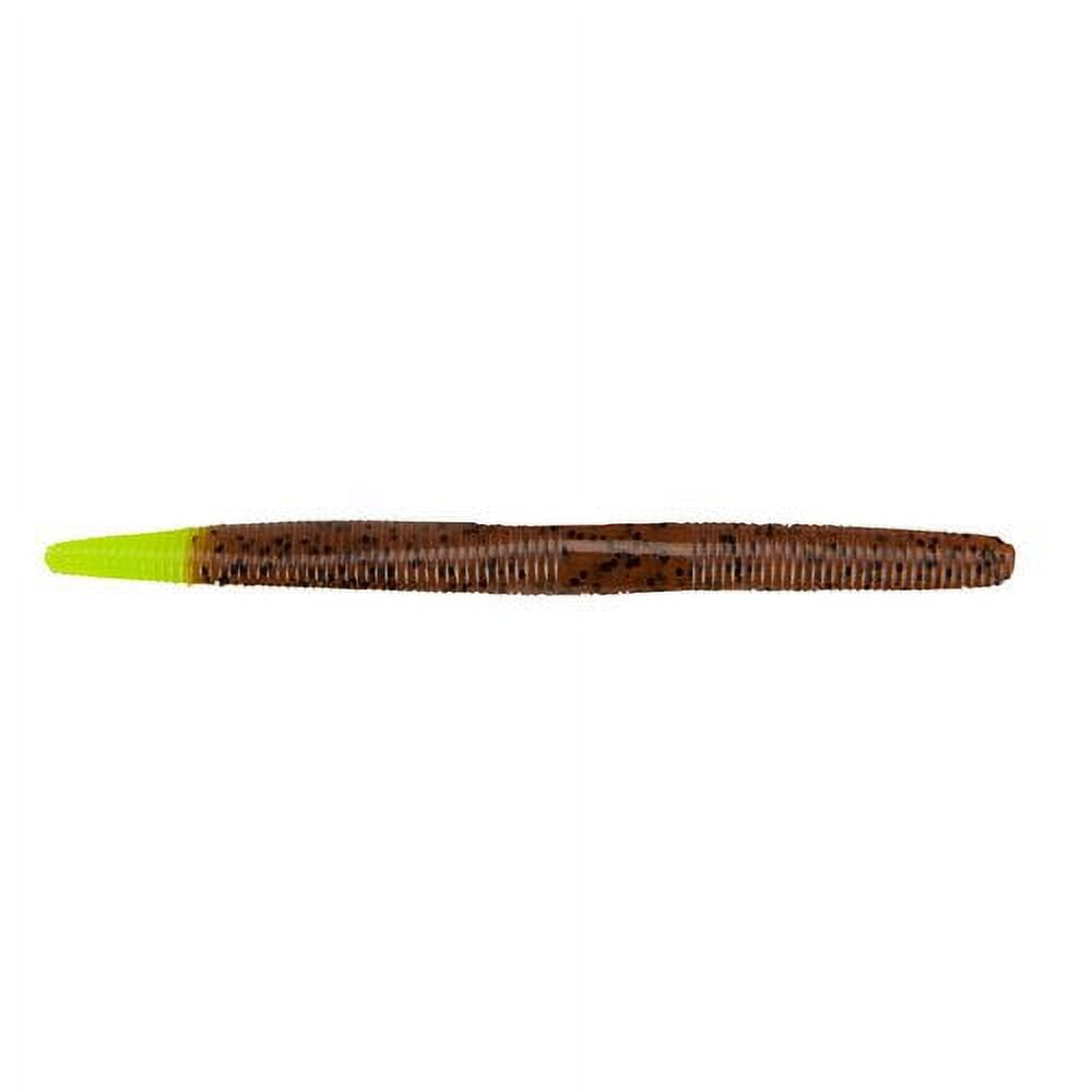 YUM Dinger Soft Plastic Worm 5" Carolina Pumpkin Chartreuse 8 Count ...