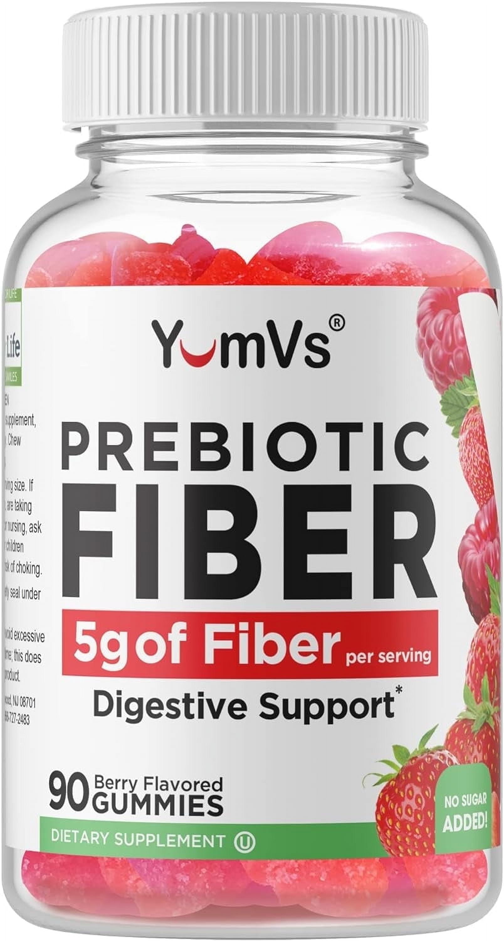 YUM-V’s 5g Prebiotic Fiber Gummies for Adults and Kids, Berry Flavor ...
