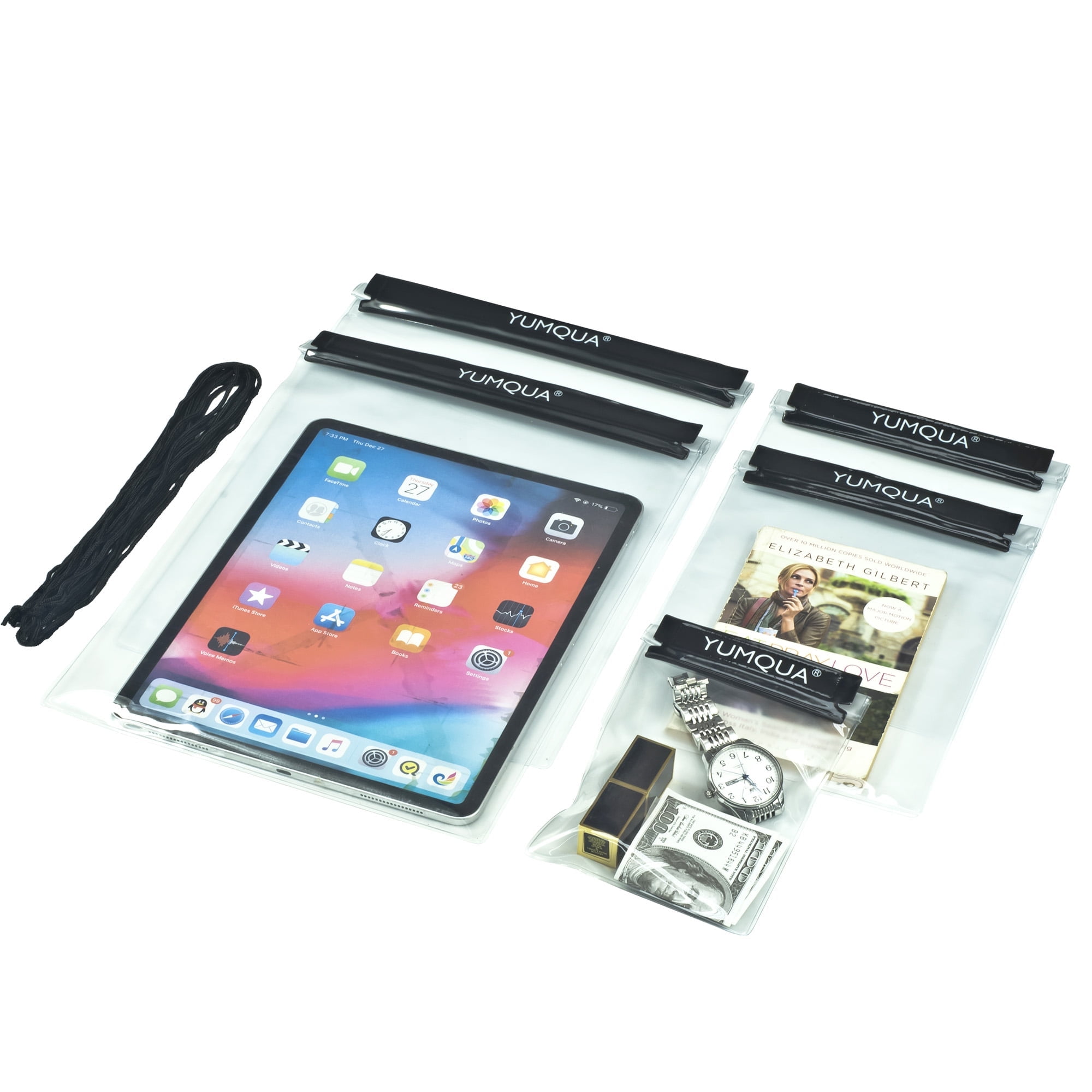 YUMQUA Clear Waterproof Bags 5 Pack Set, Watertight Pouch Holder for ...