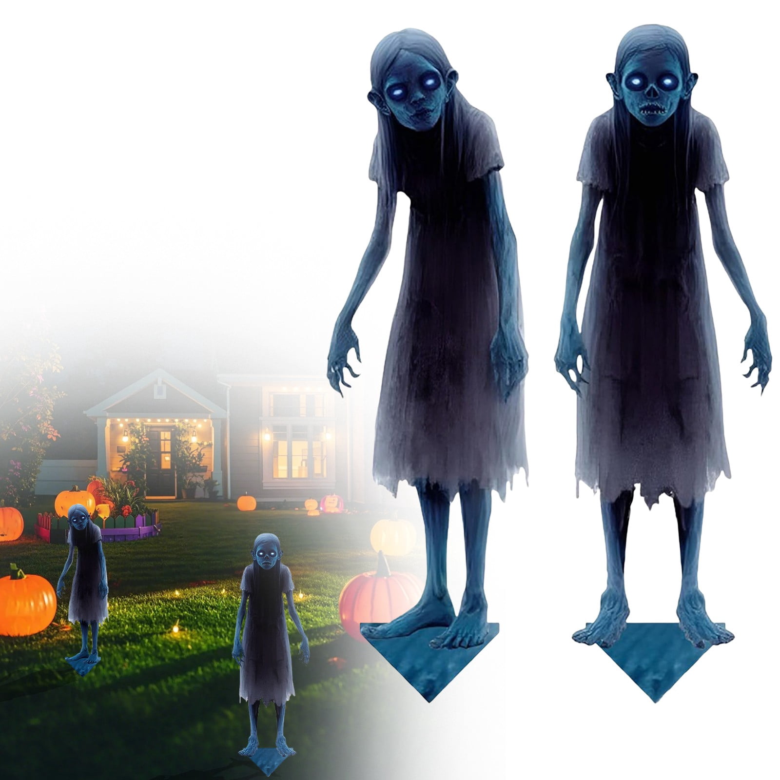 YUN 2pcs Halloween Decorations Outdoor Scary Girl Garden Stake 13.78 ...