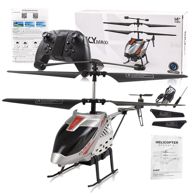 YUNAFFT 2.4G 4 Channels Remote Control Metal Drone Flying Helicopter ...