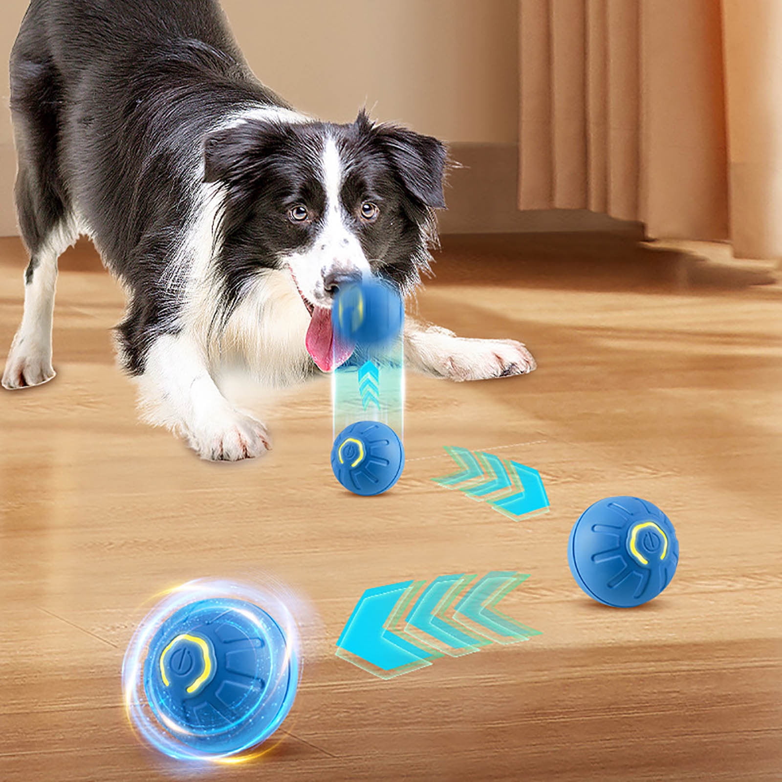 YUNAFFT Automatic Bouncing Ball Toy for Dog, 360° Rolling Ball Toy Self ...