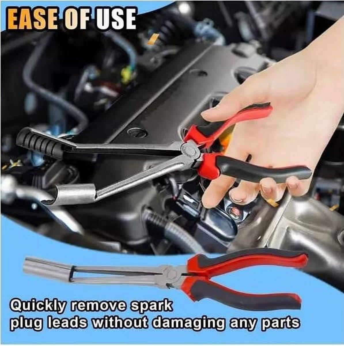 YUNAFFT Car Spark Plug Wire Removal Pliers Tool, High Voltage Wire Clamp Spark Plug Wire Removal ...