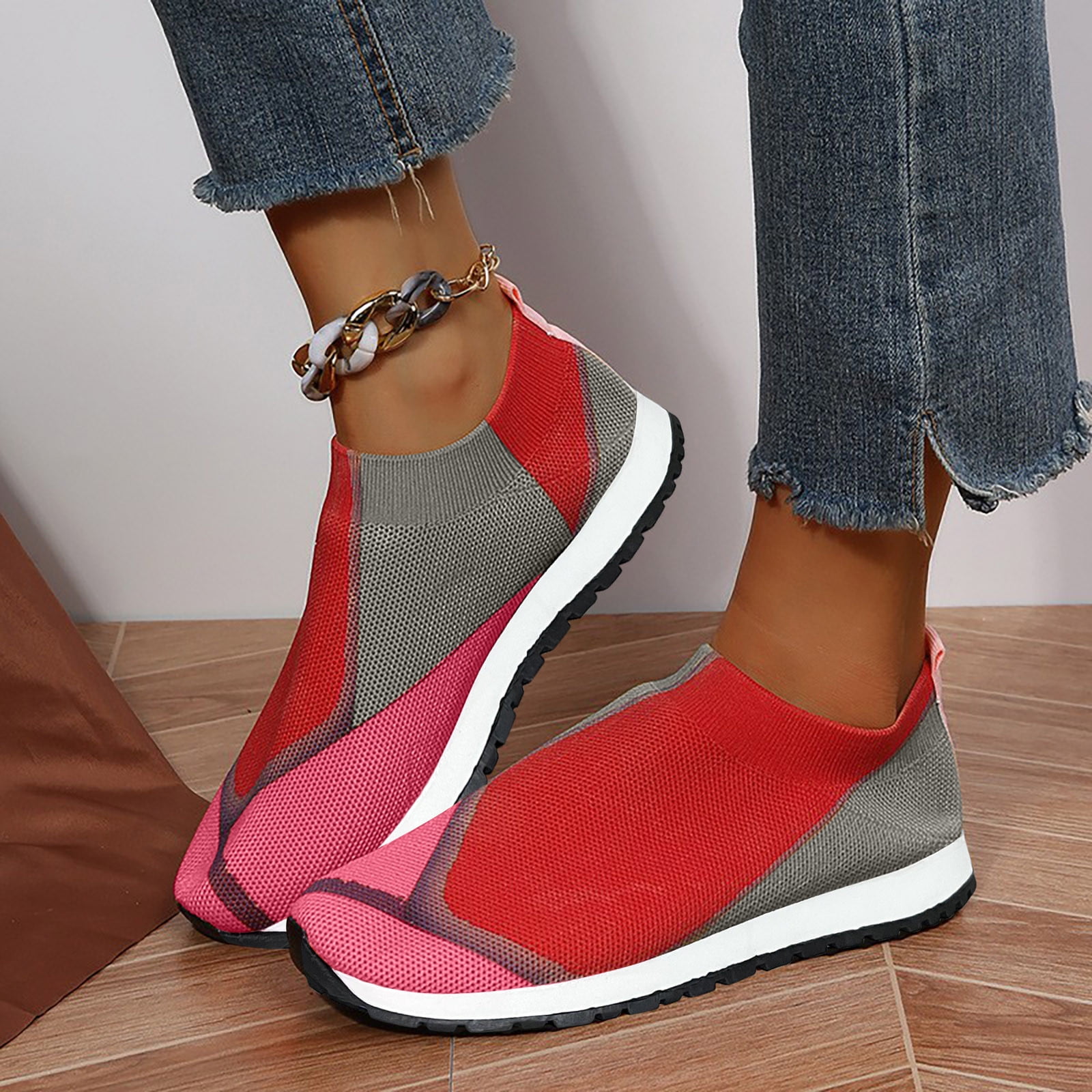 YUNAFFT Clearance Shoes Women, Women Breathable Sneakers Color Solid ...