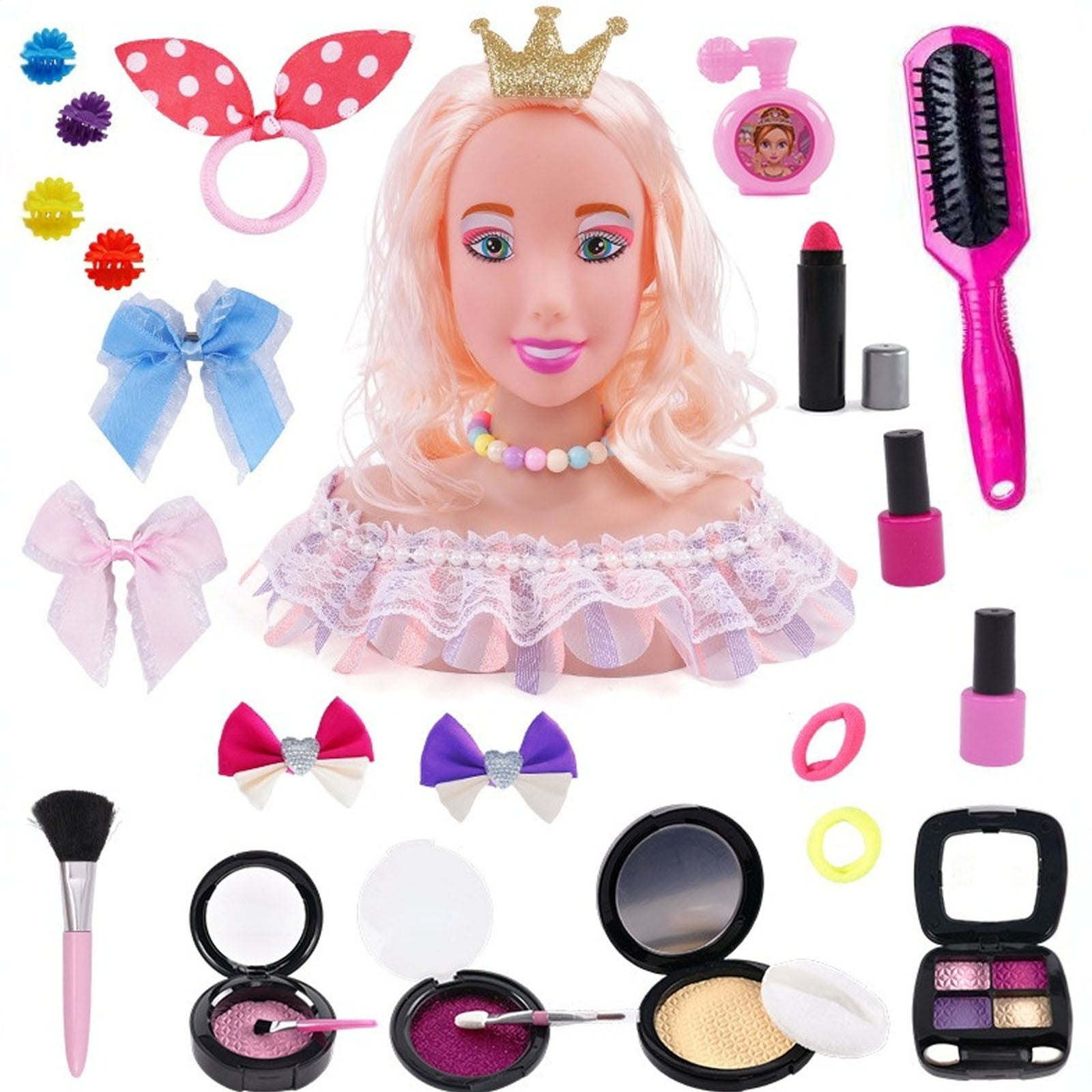 YUNAFFT Doll Head for Hair Styling and Make Up for Little Girls, Small ...