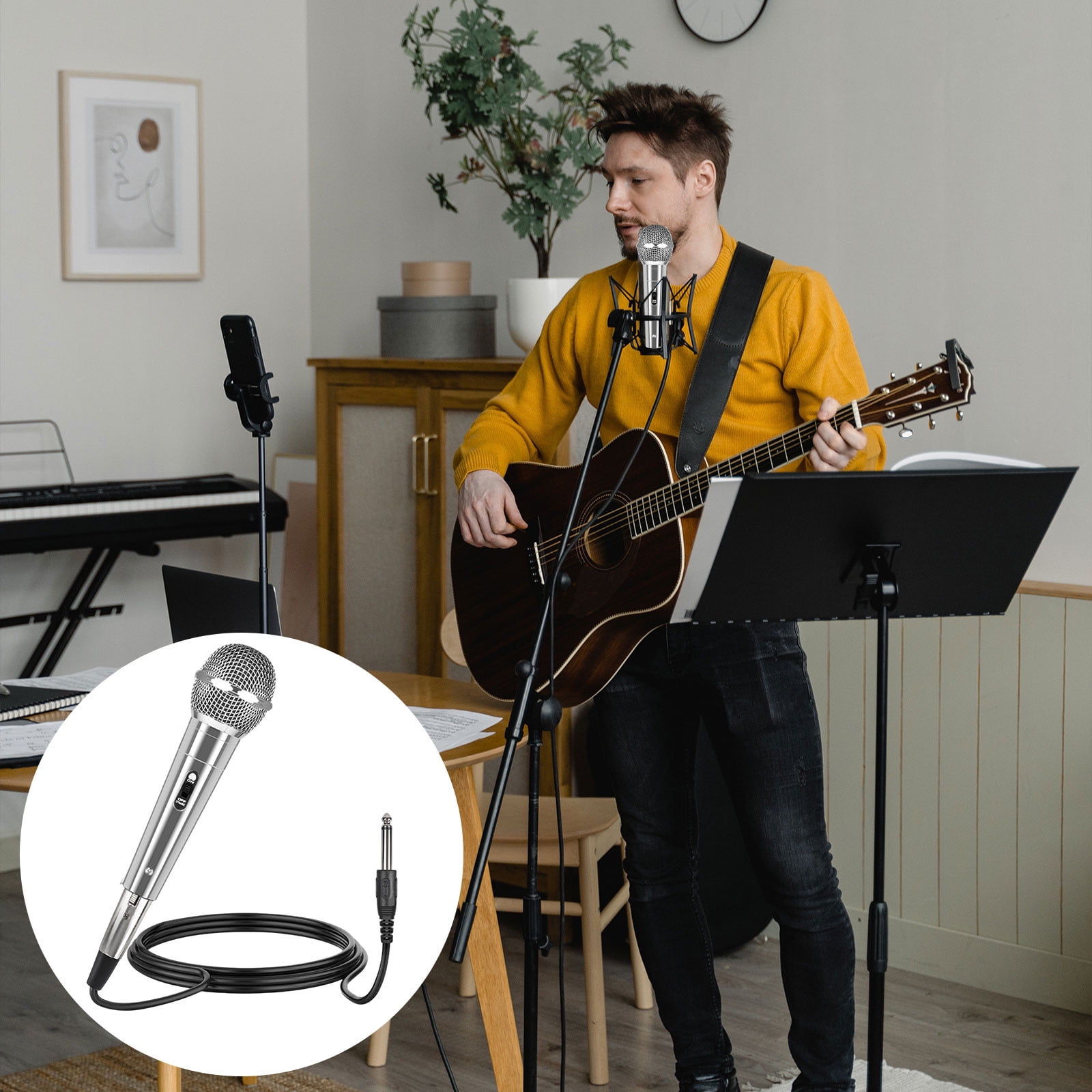 YUNAFFT Dynamic Handheld Microphone - Ideal For Home Use Outdoor Stage ...