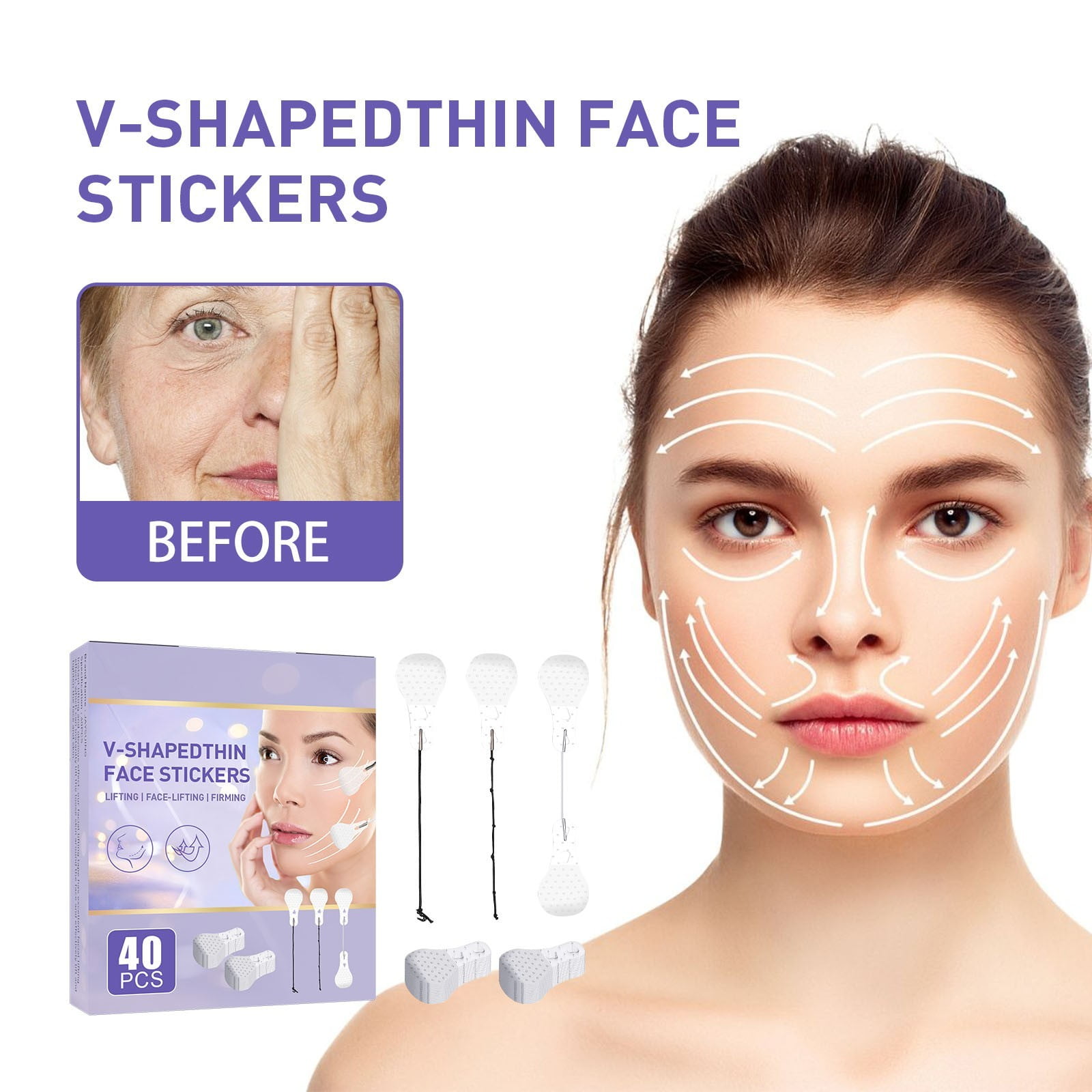 YUNAFFT Face Lift Tape Invisible, Face Lifting Tape V-Shaped, Instant ...