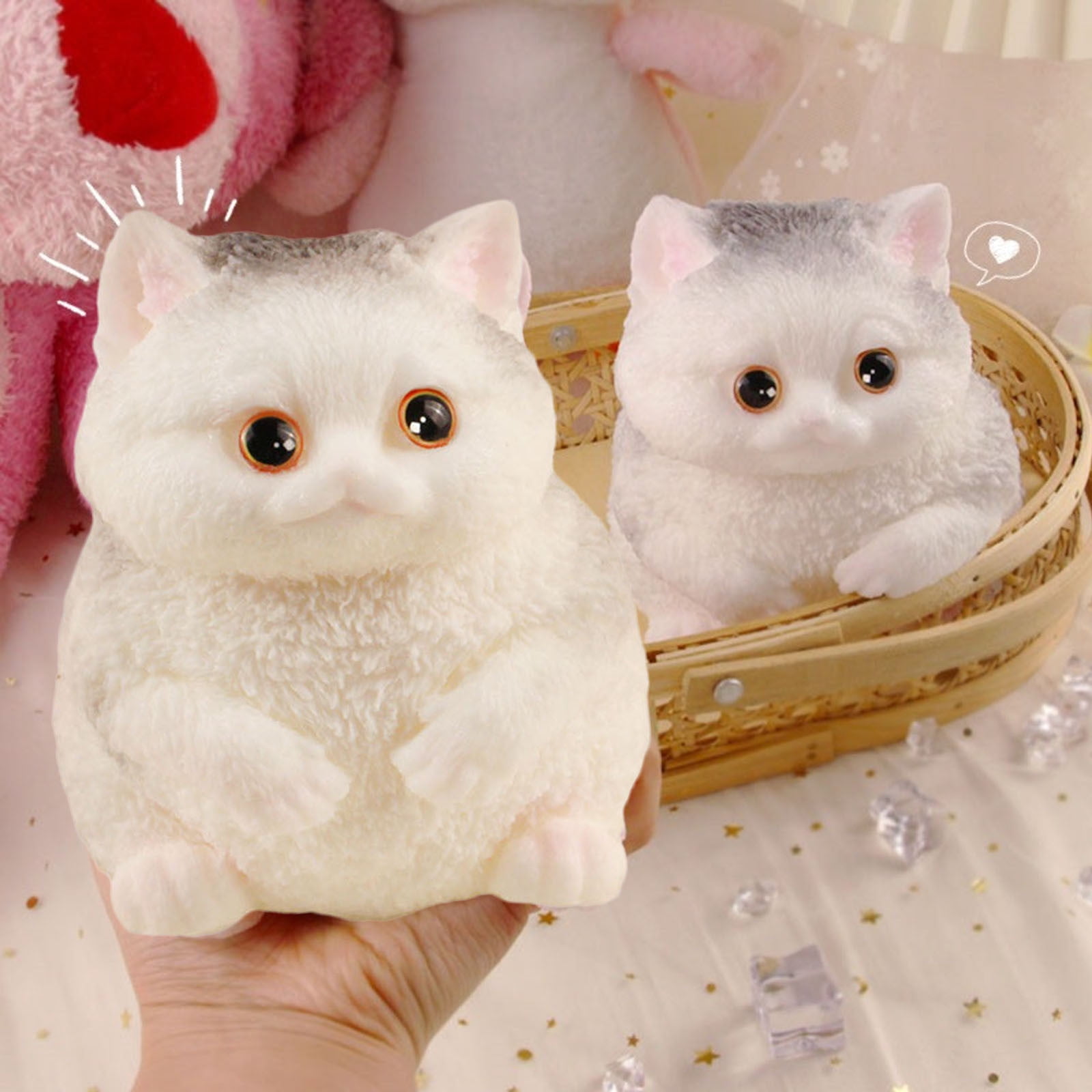 YUNAFFT Giant Cat Squishy for Kids Adults, Big Furry Cat Squishy Toys ...