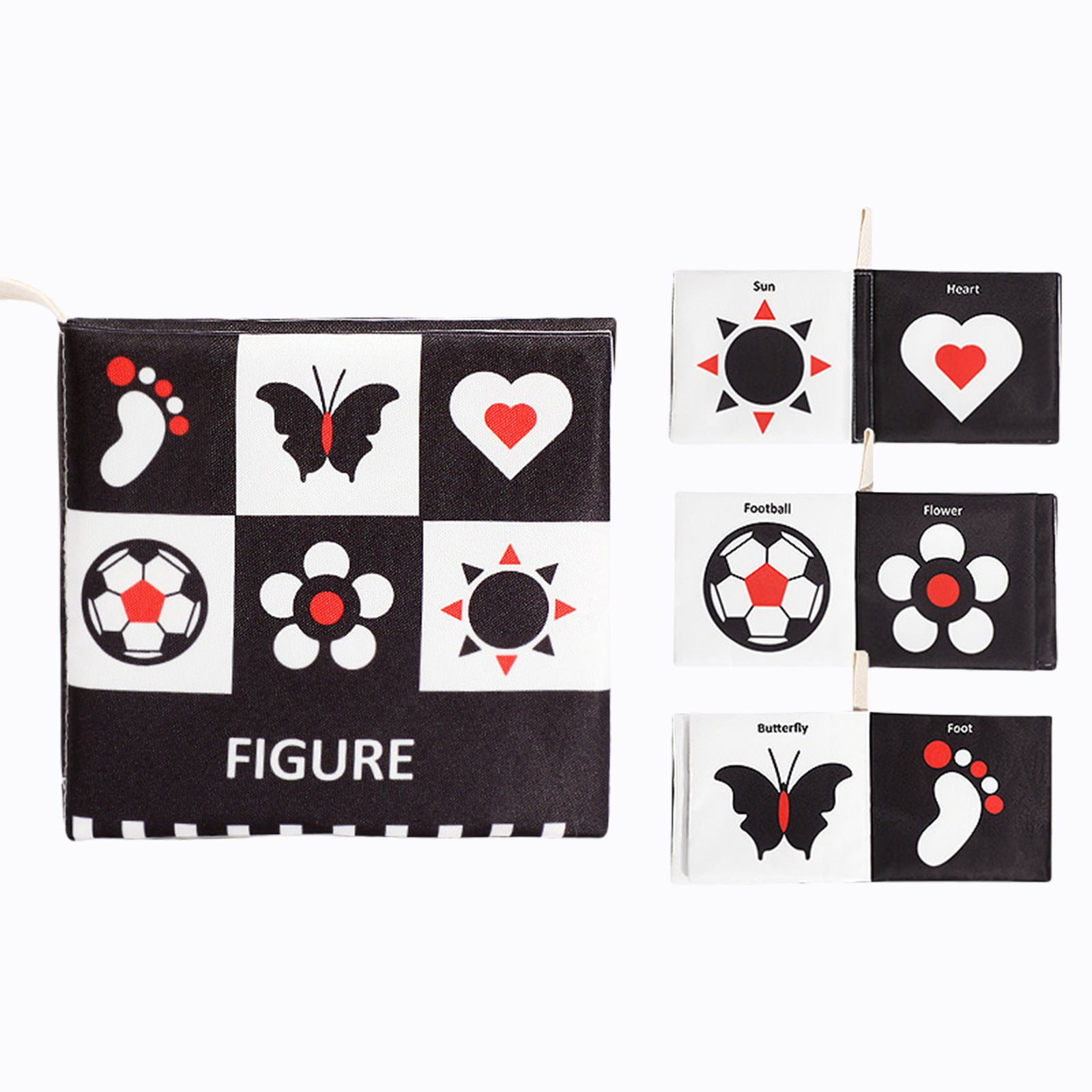 YUNAFFT High Contrast Baby Book for Newborn with Baby Flashcards ...