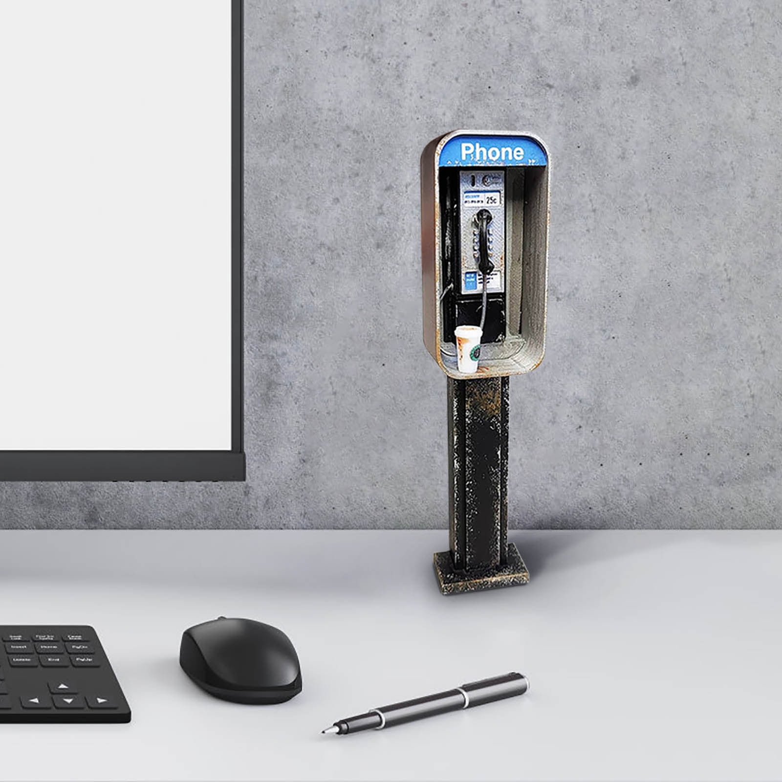 YUNAFFT Miniature American Payphone in 1:12 Scale, Mini Vintage Style ...
