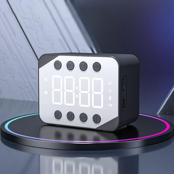 YUNAFFT Multi Functional Mirror Clock Bluetooth Speaker Wireless ...