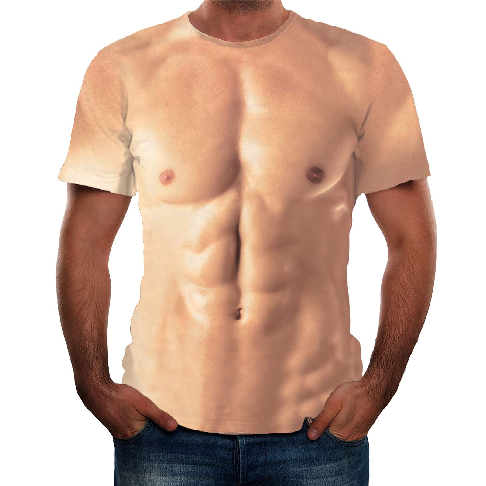 YUNAFFT Muscle Shirts for Men Fashion Men's Fashion Muscular Man Print ...