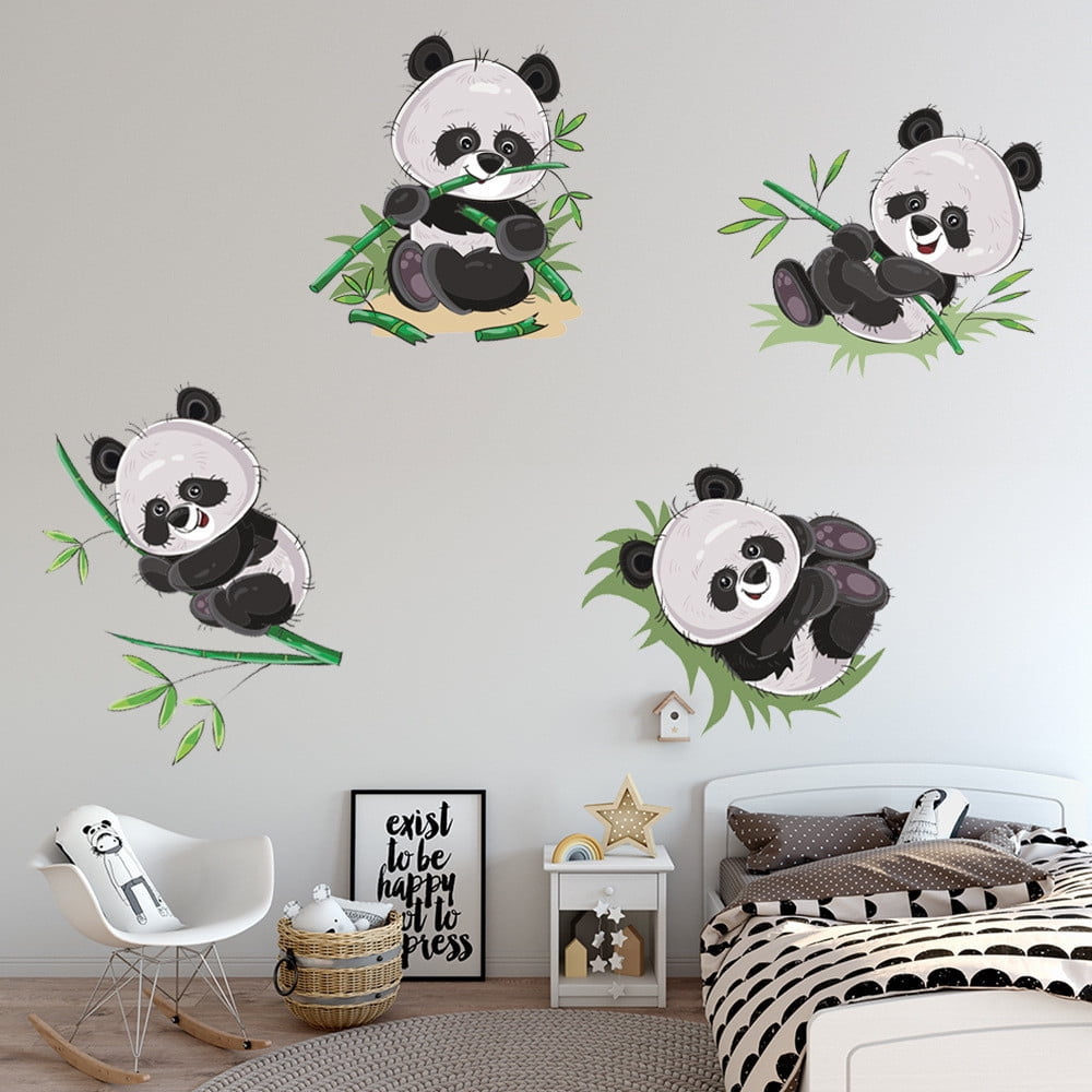 YUNAFFT Panda Stickers Animals Sticker Panda Leaves Decal Animal ...