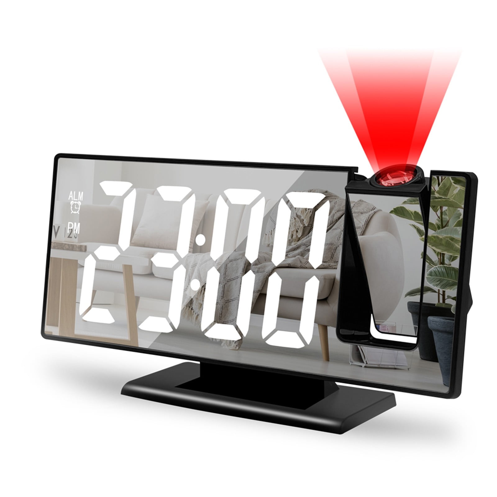 YUNAFFT Projection Alarm Clock for Bedrooms Ceiling, Digital Clock ...