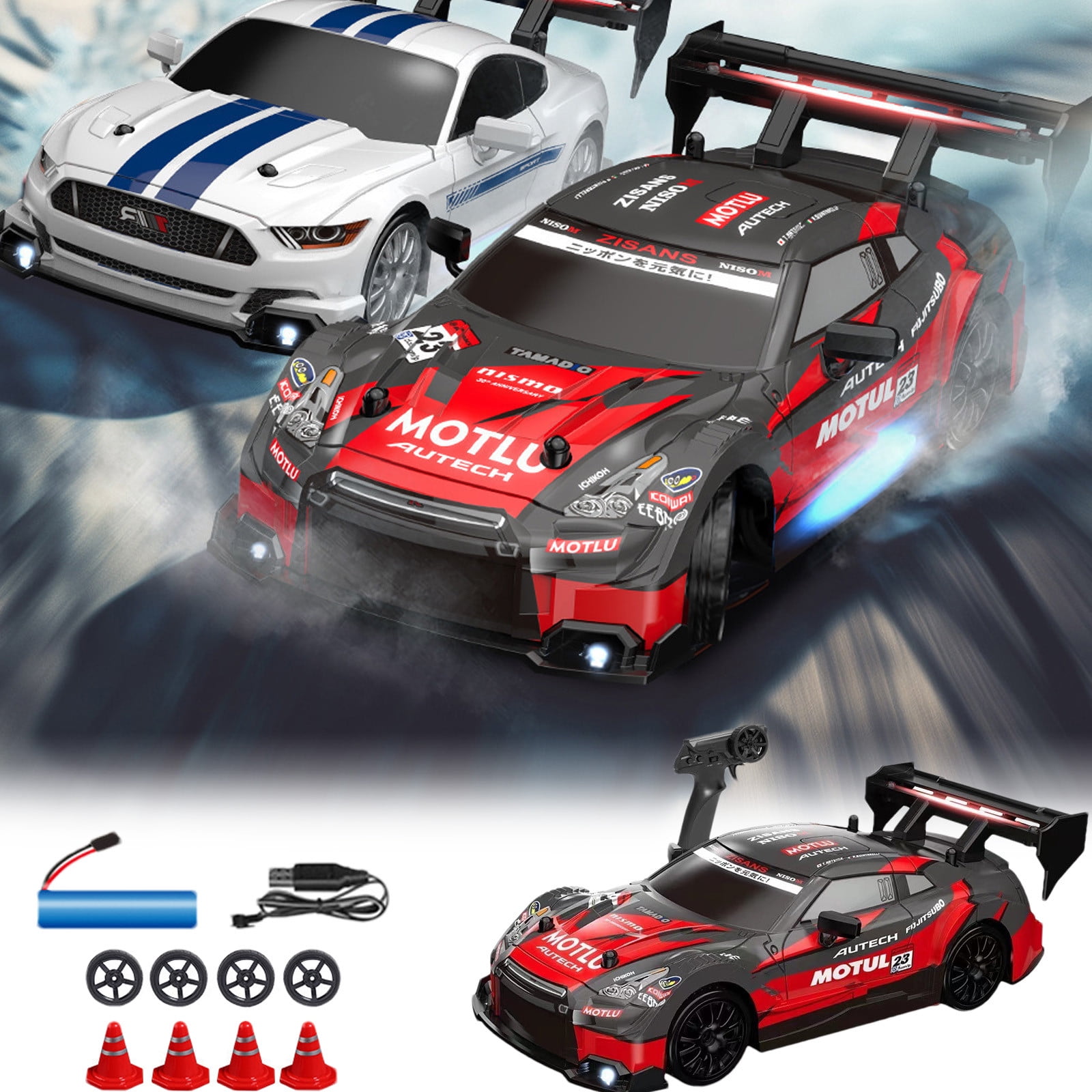 YUNAFFT RC Drift Car, 1:14 Scale Remote Control Car, 4WD 40KM/H High Speed RC Racing Car, 2.4GHz ...