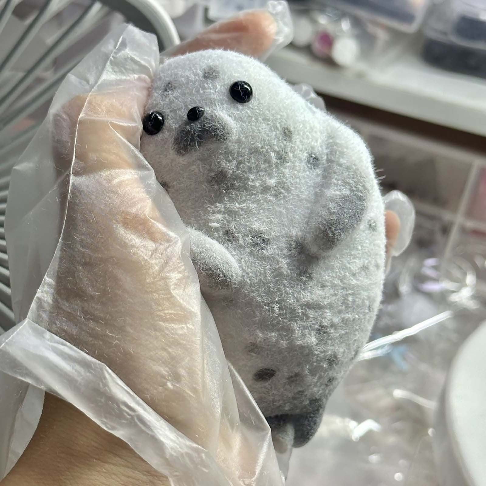 YUNAFFT Squishy Seal Toy, Squishy Animal toy, Realistic Seal Furry Toy ...