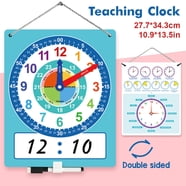 Learning Resources Primary Time Teacher 12-Hour Clock - Toy - Walmart.com