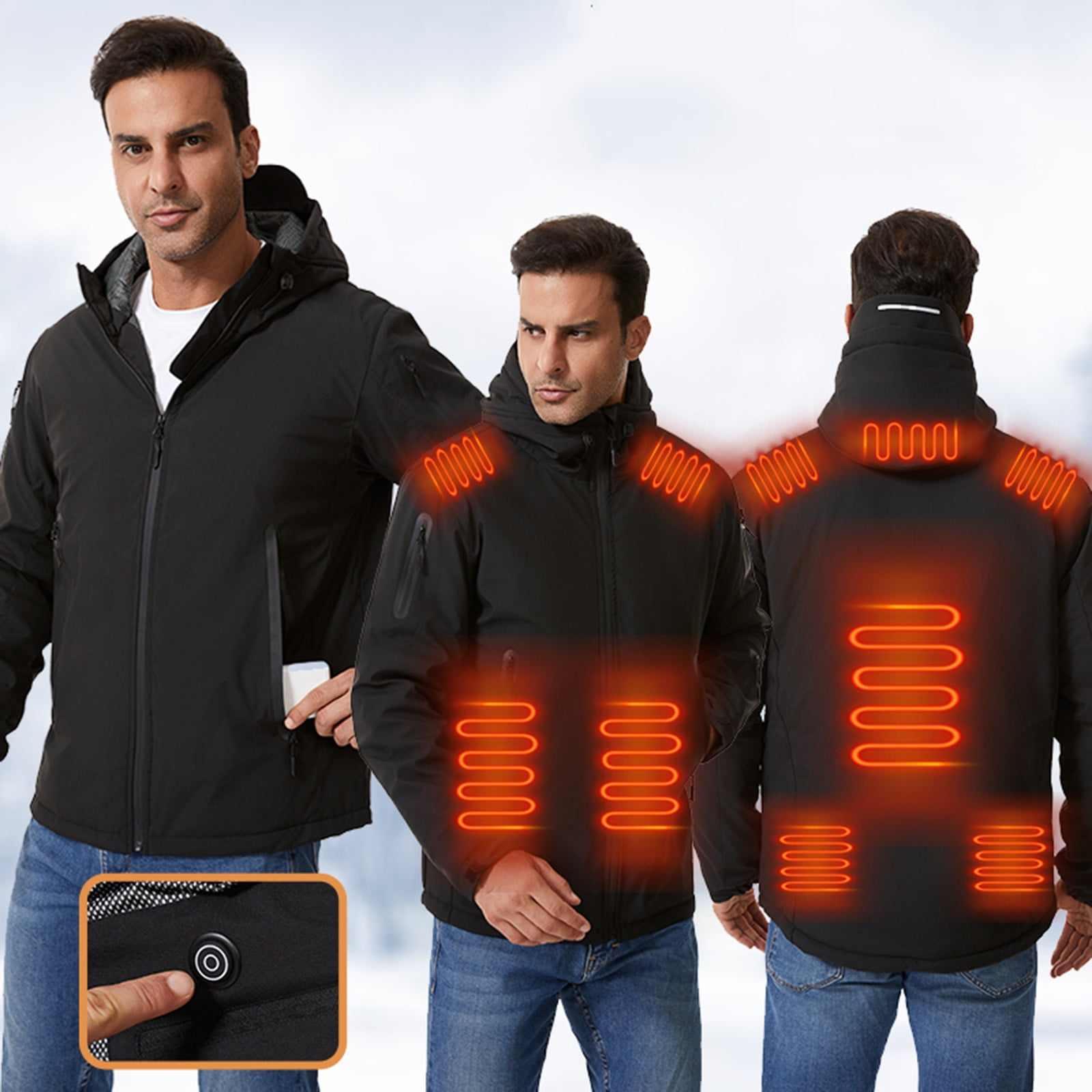 YUNAFFT USB Charging Smart Heated Lightweight Windproof Jacket with ...
