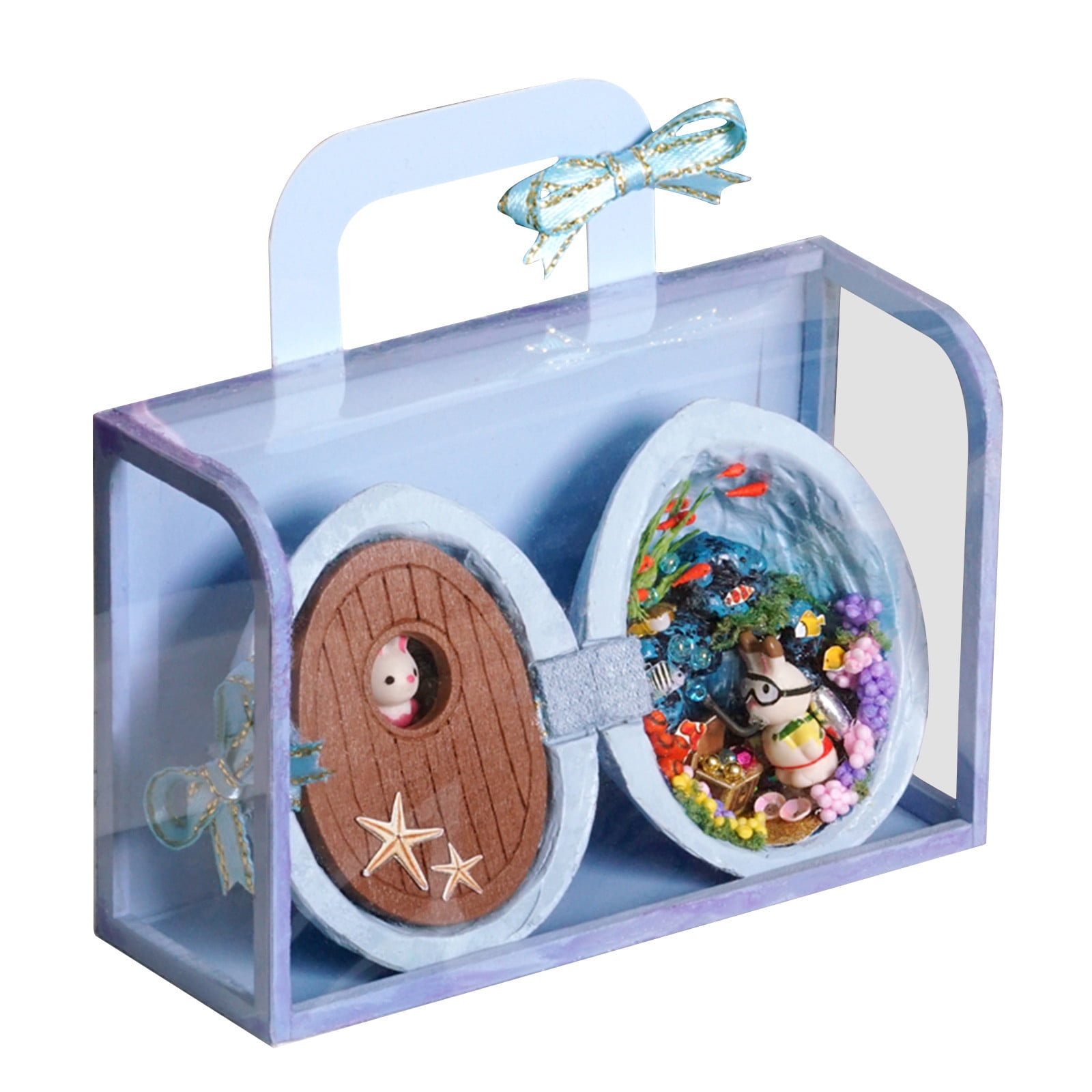 YUNAFFT Walnut Hut Kit, Wonderful Walnut Seed World Miniature Handmade ...