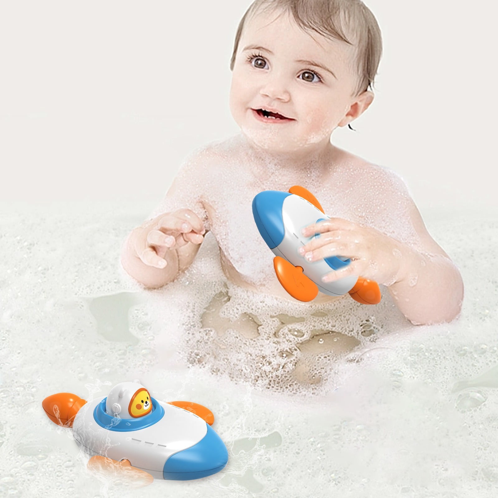YUNAFFT Wind-up Spacecraft Bath Toy, Cool Space Rocket Boat Water Toy ...