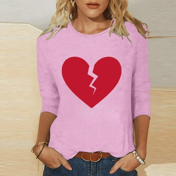 YUNAFFT Women's Romantic Floral Print Blouse with Round Neck and Three ...