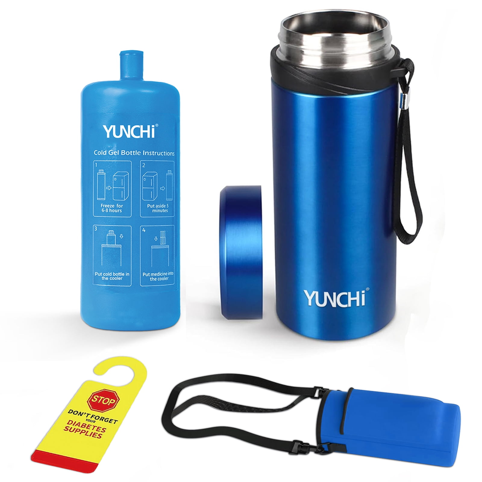 YUNCHI Insulin Cooler Bottle Holds up to 7 Pens, Insulin Refrigerated ...