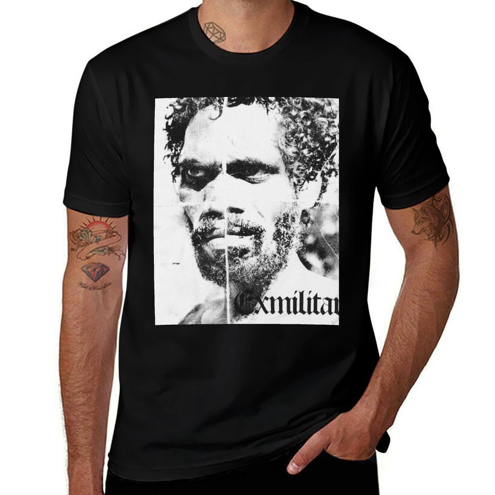 YUNDUN Stefan Burnett Death Grips Merch Exmilitary Tshirt White White M ...