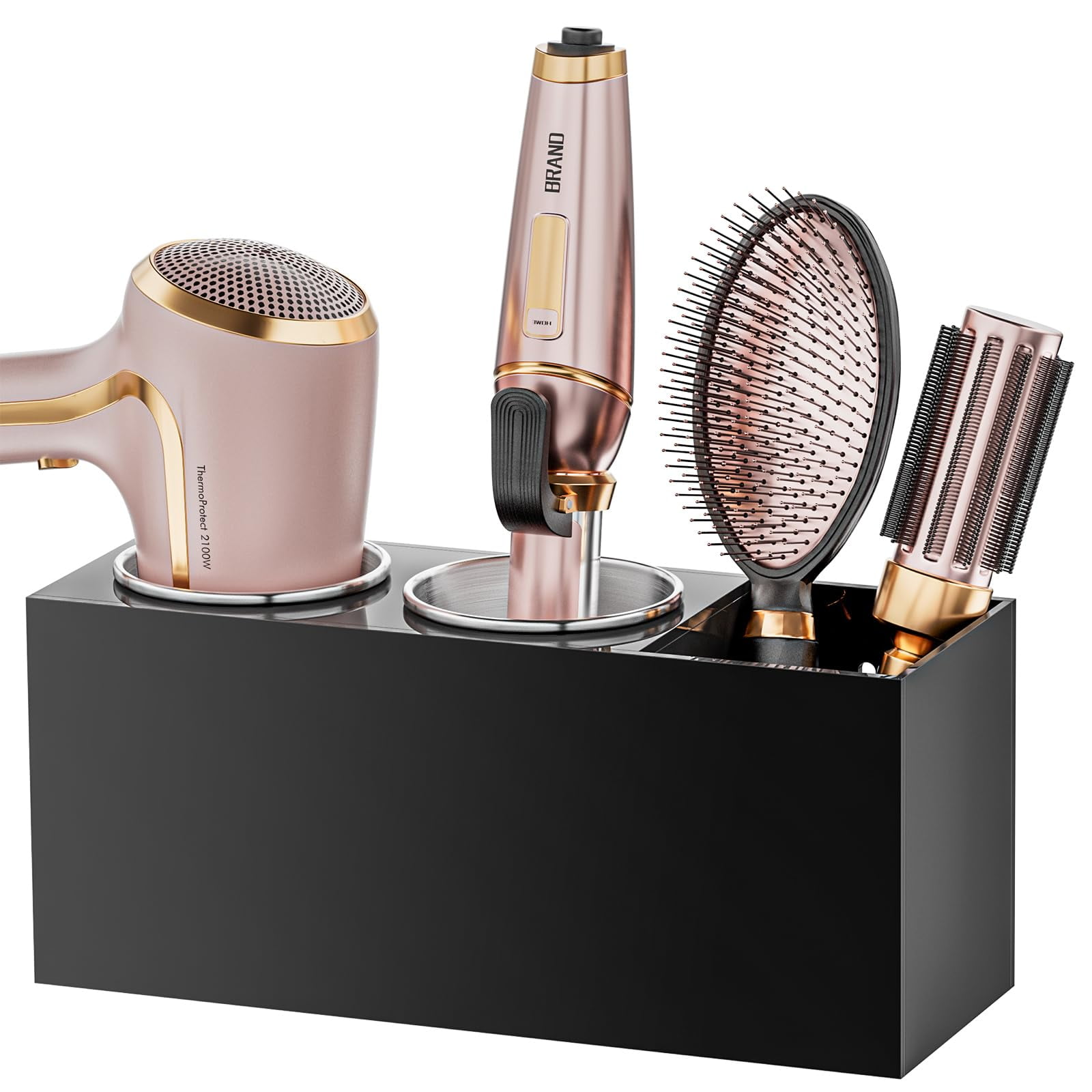 YUNEASELF Hair Tool Organizer Acrylic: Hair Dryer Holder Wall Mount ...