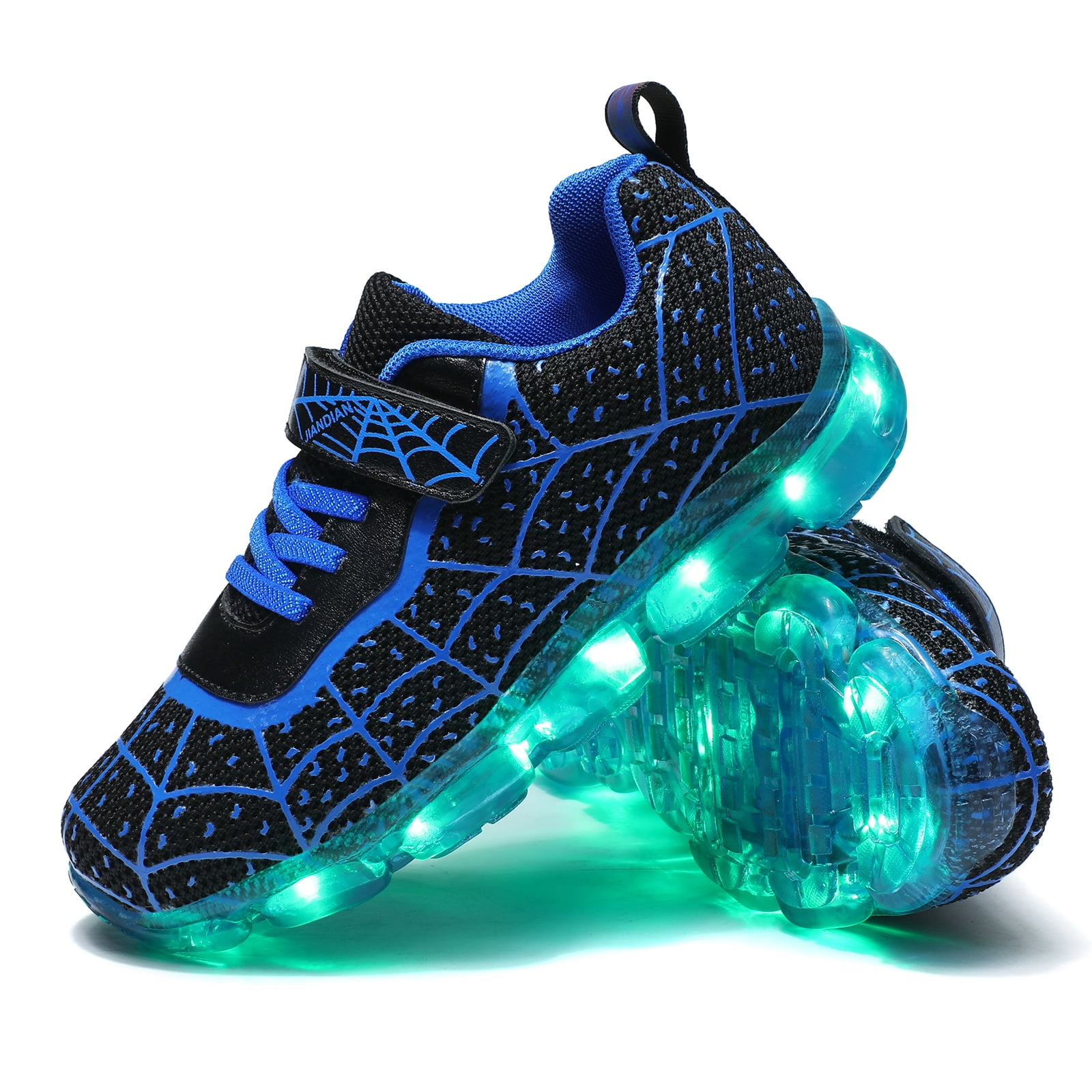 YUNICUS Kids Light Up Shoes Led Flash Sneakers with Spider Upper USB ...