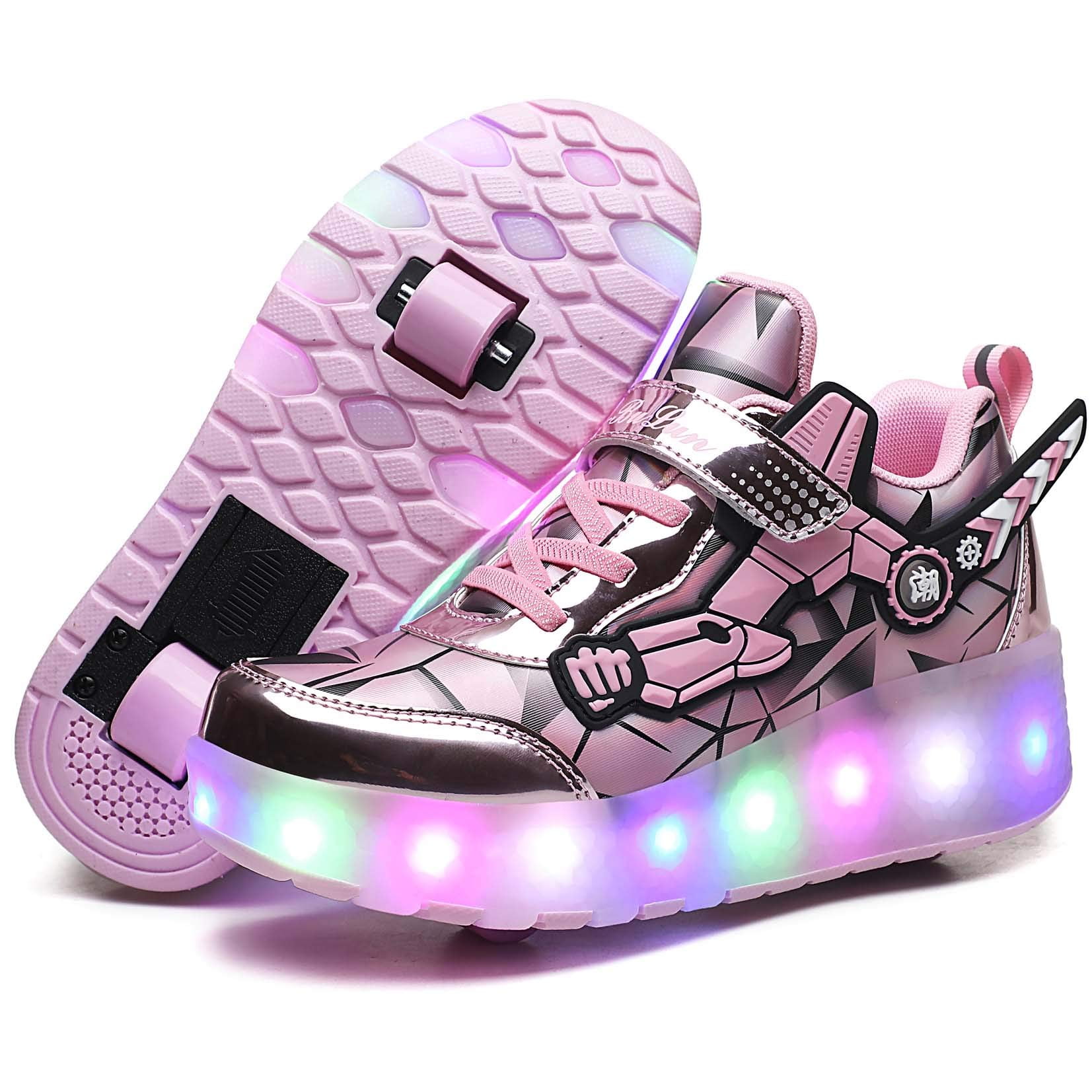 YUNICUS Roller Skate Shoes LED Light Up Shoes with Wheels Roller Shoes ...