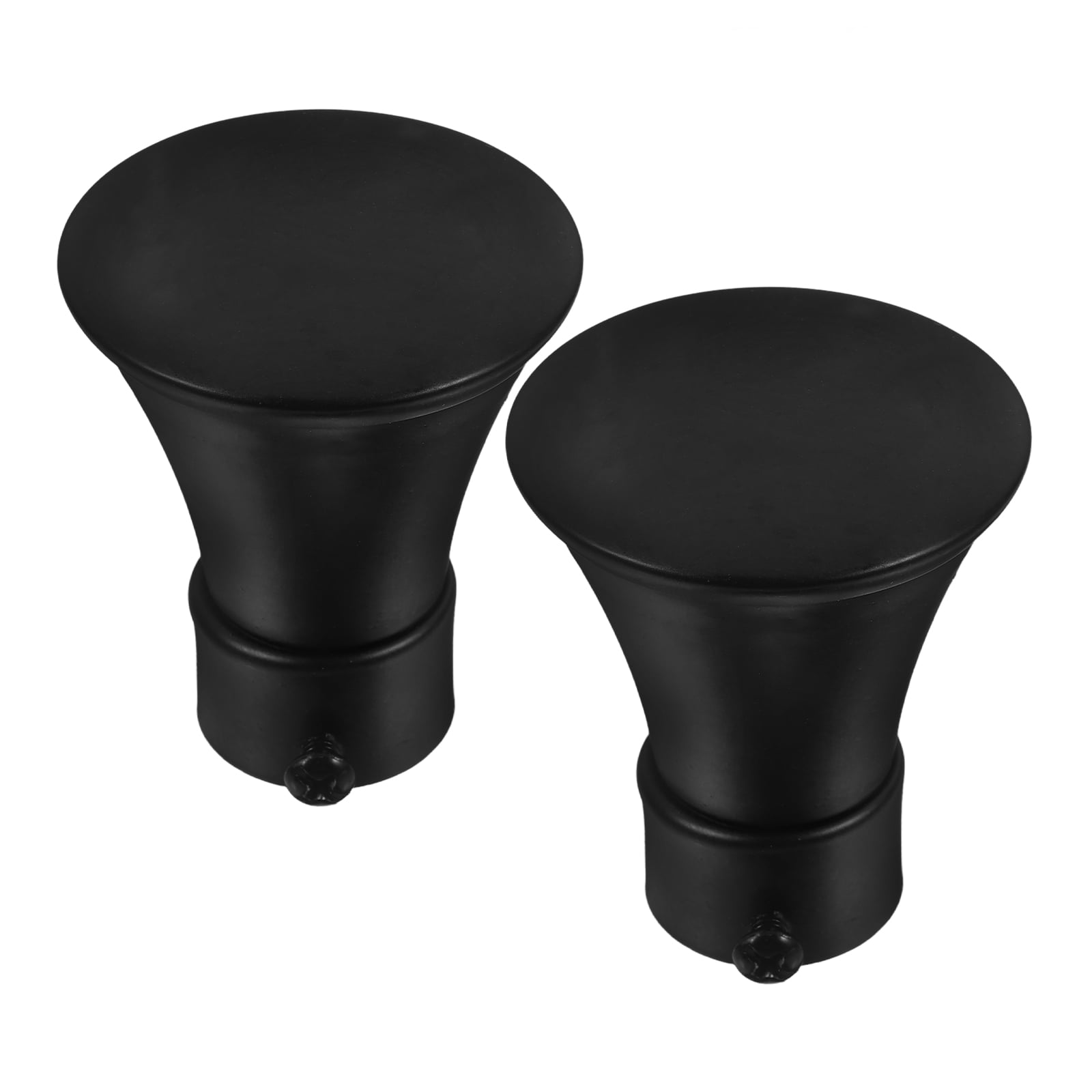 Curtain Rod Finials Iron Black Decorative End Caps for Windows Living ...