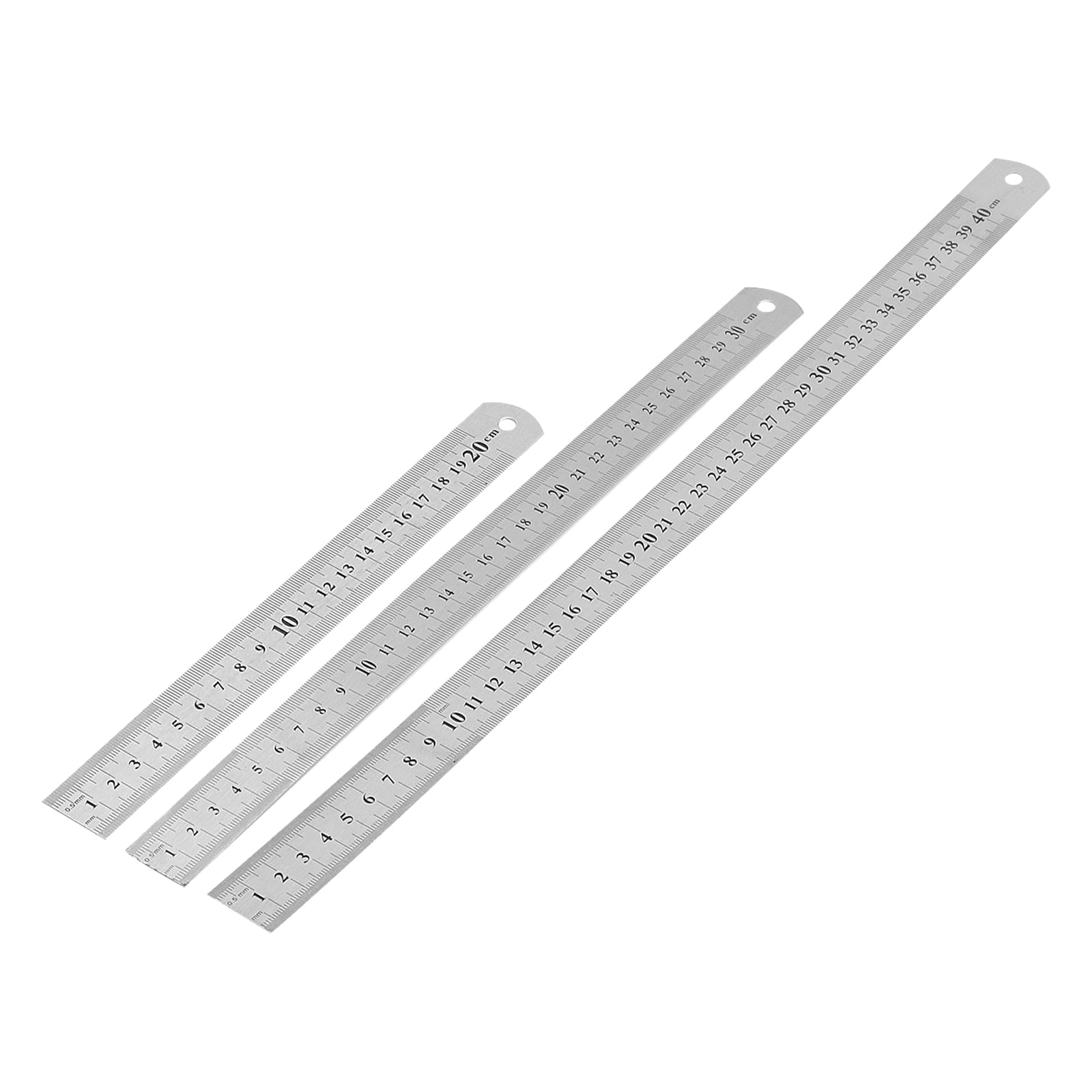 YUNLIGHTS Stainless Steel Metal Ruler Silver 3Pcs 11.8In - Walmart.com