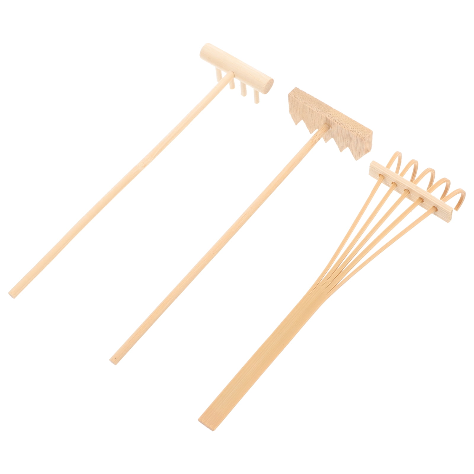 YUNLIGHTS 3 Pcs Mini Rakes Tool For Zen Garden Sand Bamboo Tabletop ...