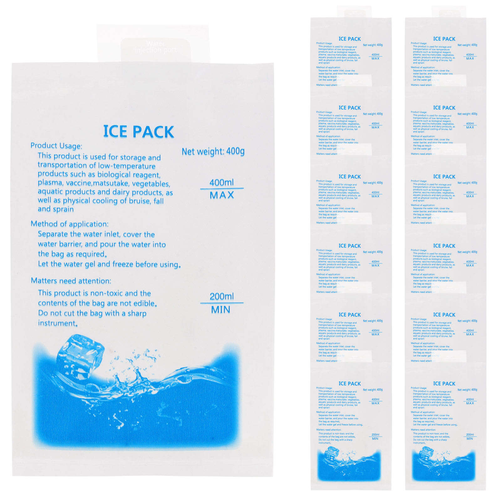 YUNLIGHTS 30Pcs Multifunctional Ice Bags for Fruits Seafood and Drinks ...