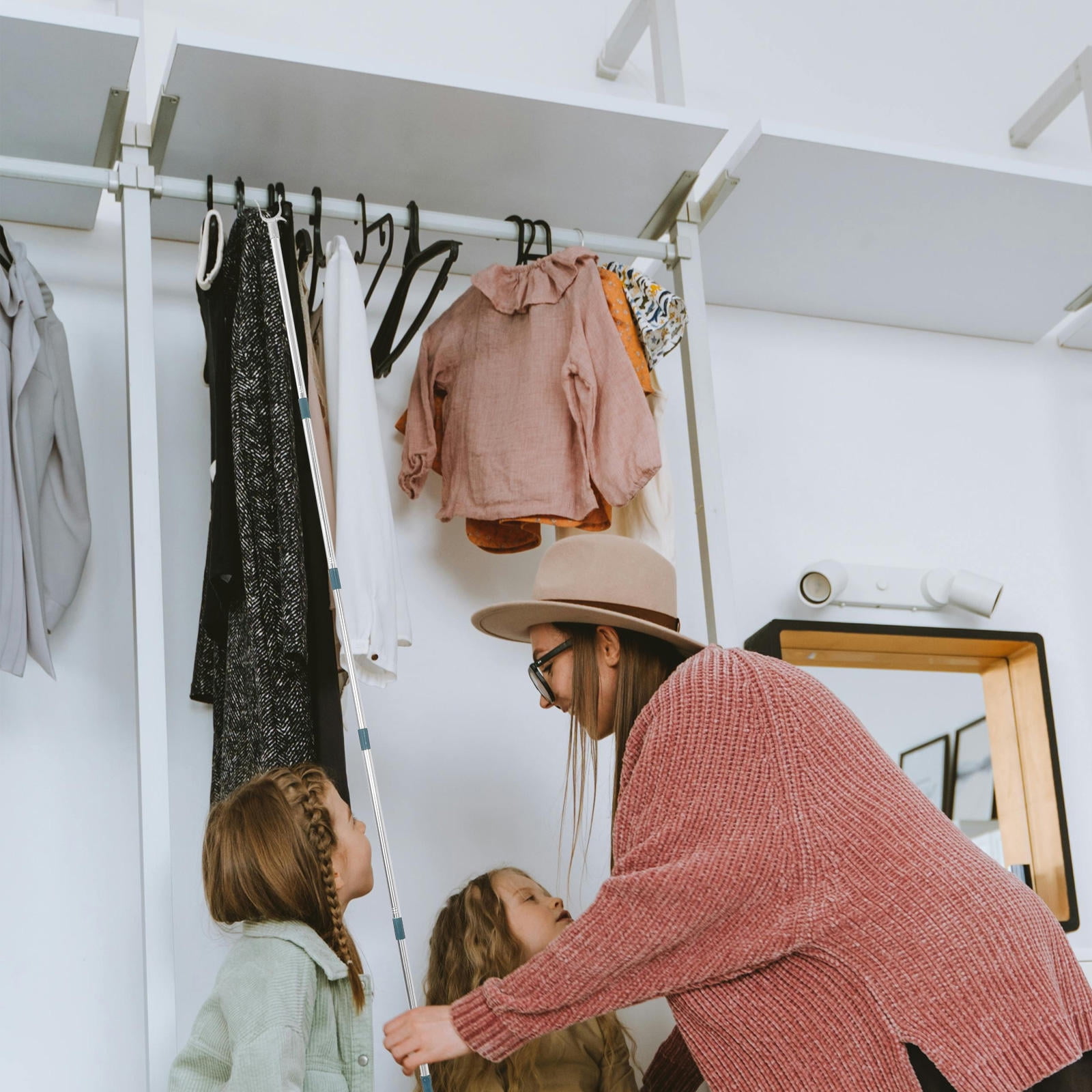 YUNLIGHTS Adjustable Clothes Rail Pole Clothesline Rod Stainless Steel ...