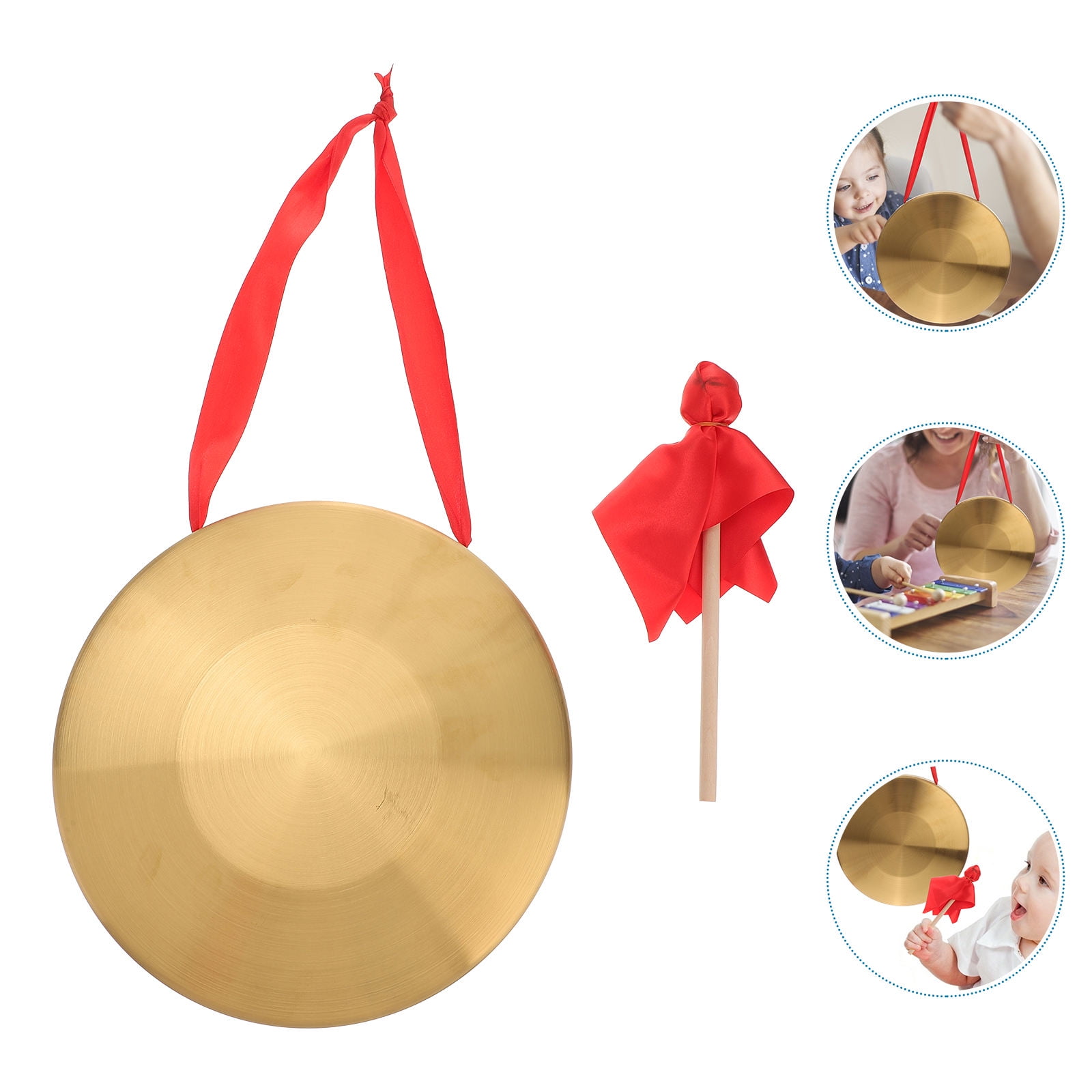 YUNLIGHTS Gongs and Drums Percussion Instruments with Mallet Child ...