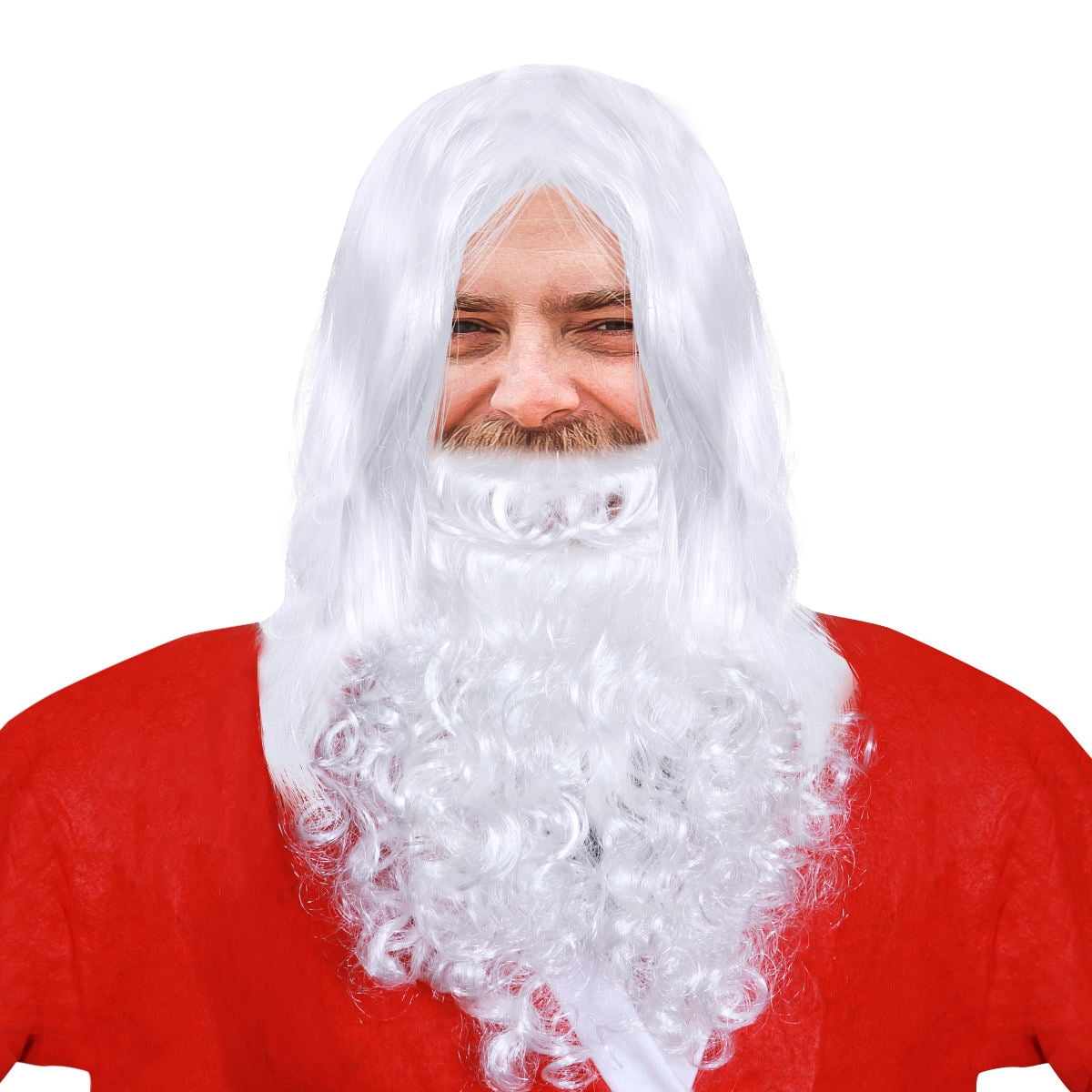 YUNLIGHTS Kids Santa Wig Set White and Beard Claus Elder Man - Walmart.com